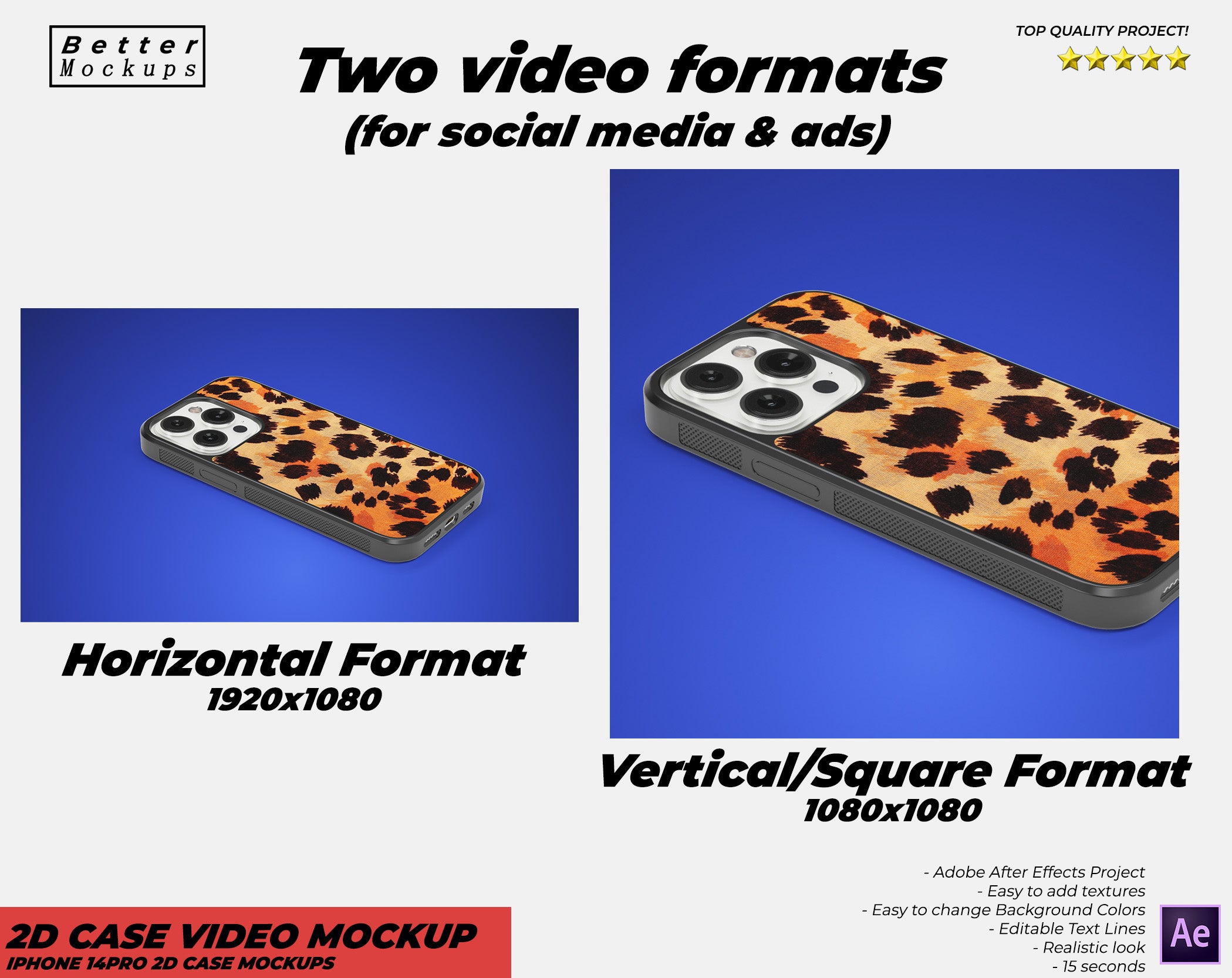 iPhone 14 Pro 2D Case Video Mockup Showcase Project – Bettermockups