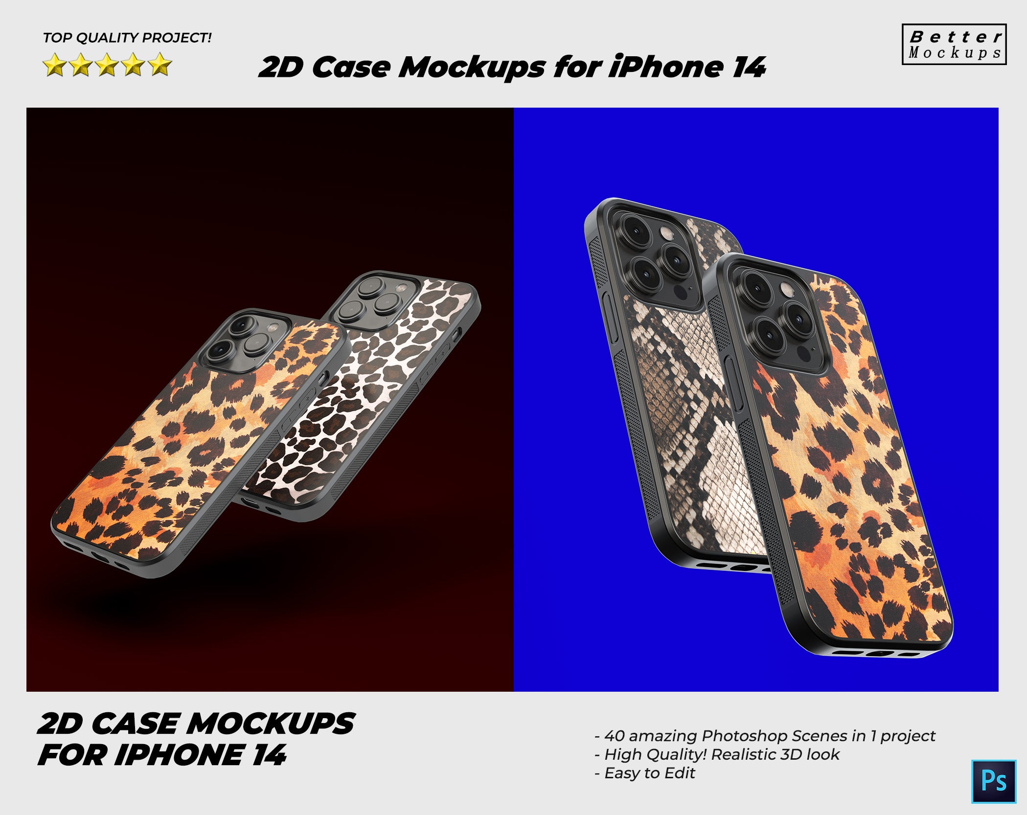 2D Phone Case Mockups for all iPhone 14/15 models – Bettermockups