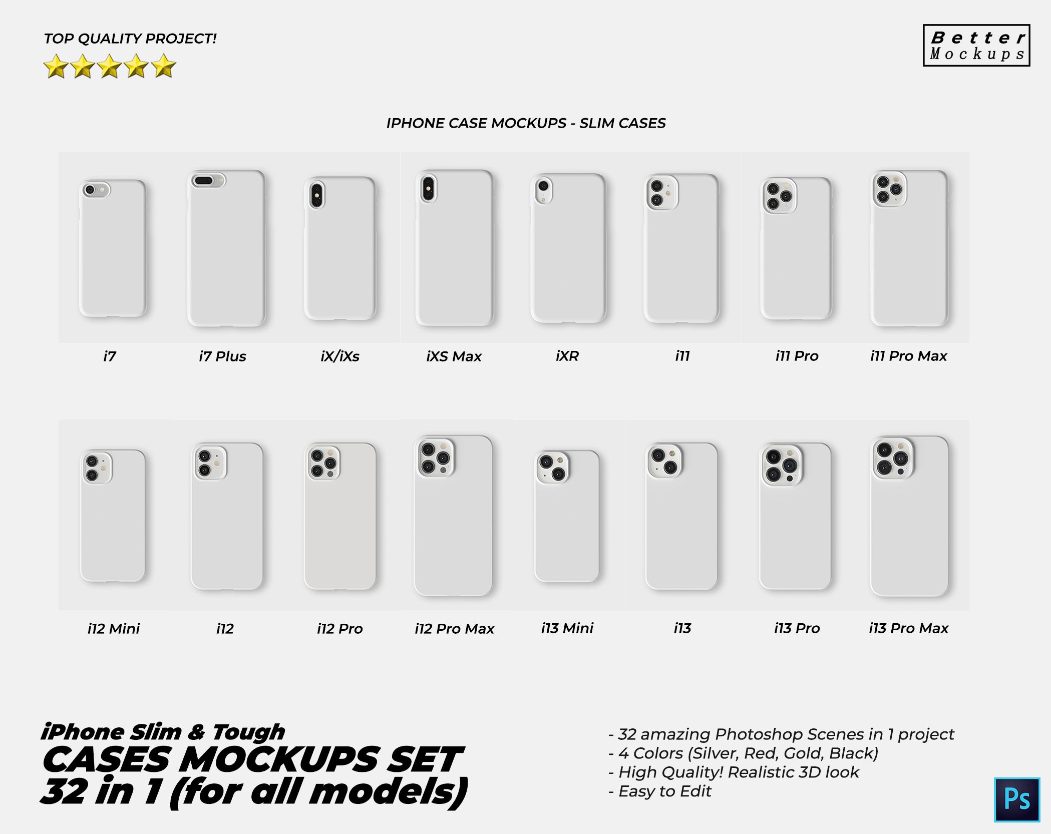 All iPhones Tough & Snap Cases Mockups – Bettermockups