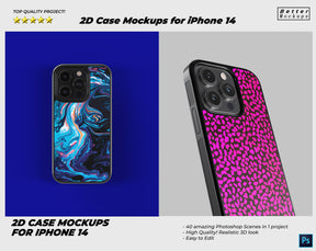 2D Phone Case Mockups for all iPhone 14/15 models – Bettermockups