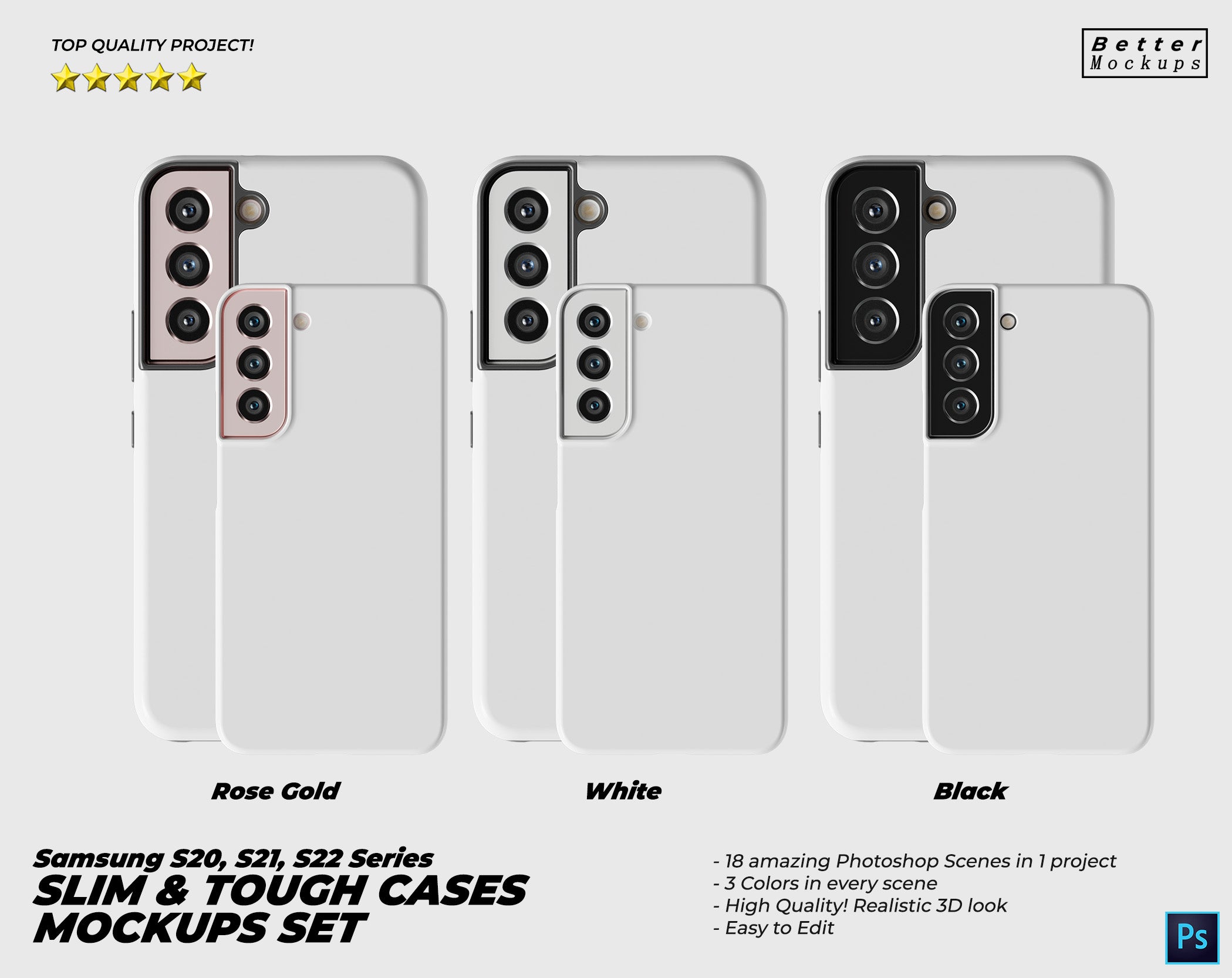 All Samsung Tough & Snap Cases Mockups – Bettermockups