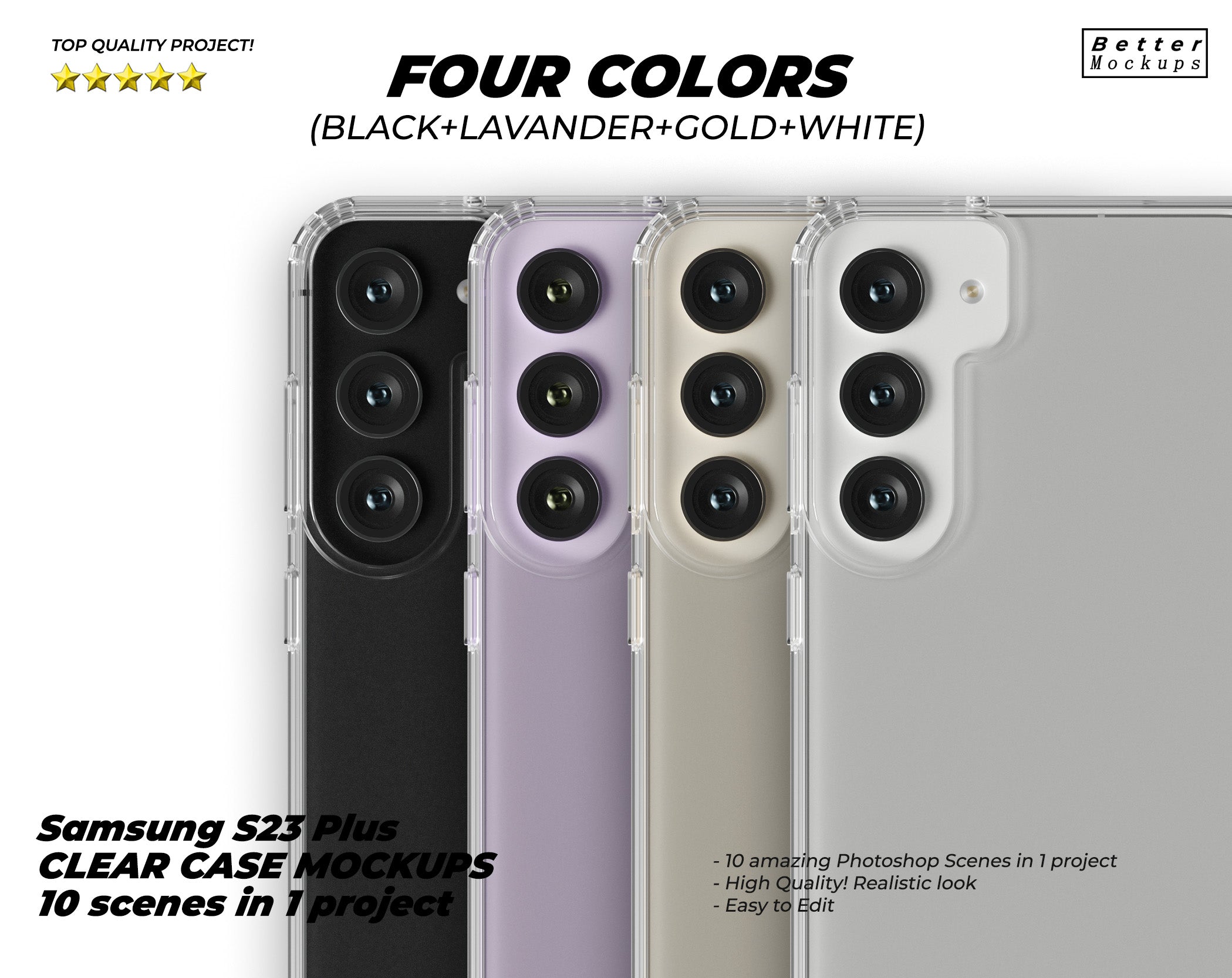Samsung S23 Clear TPU Glass Case Mockup – Bettermockups