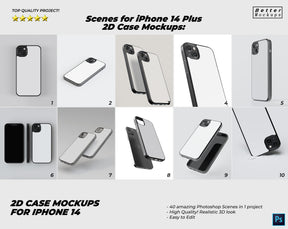 2D Phone Case Mockups for all iPhone 14/15 models – Bettermockups