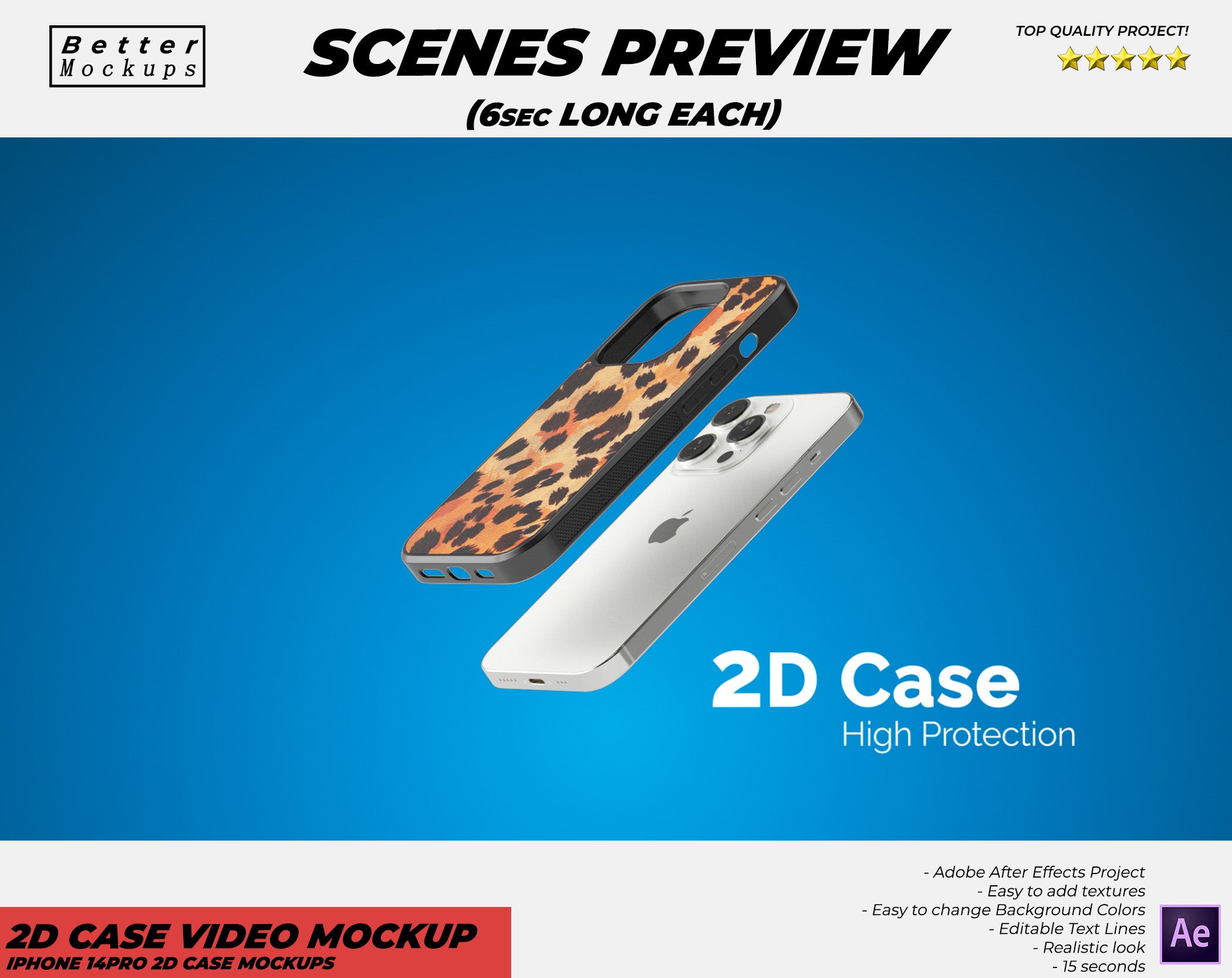 iPhone 14 Pro 2D Case Video Mockup Showcase Project – Bettermockups