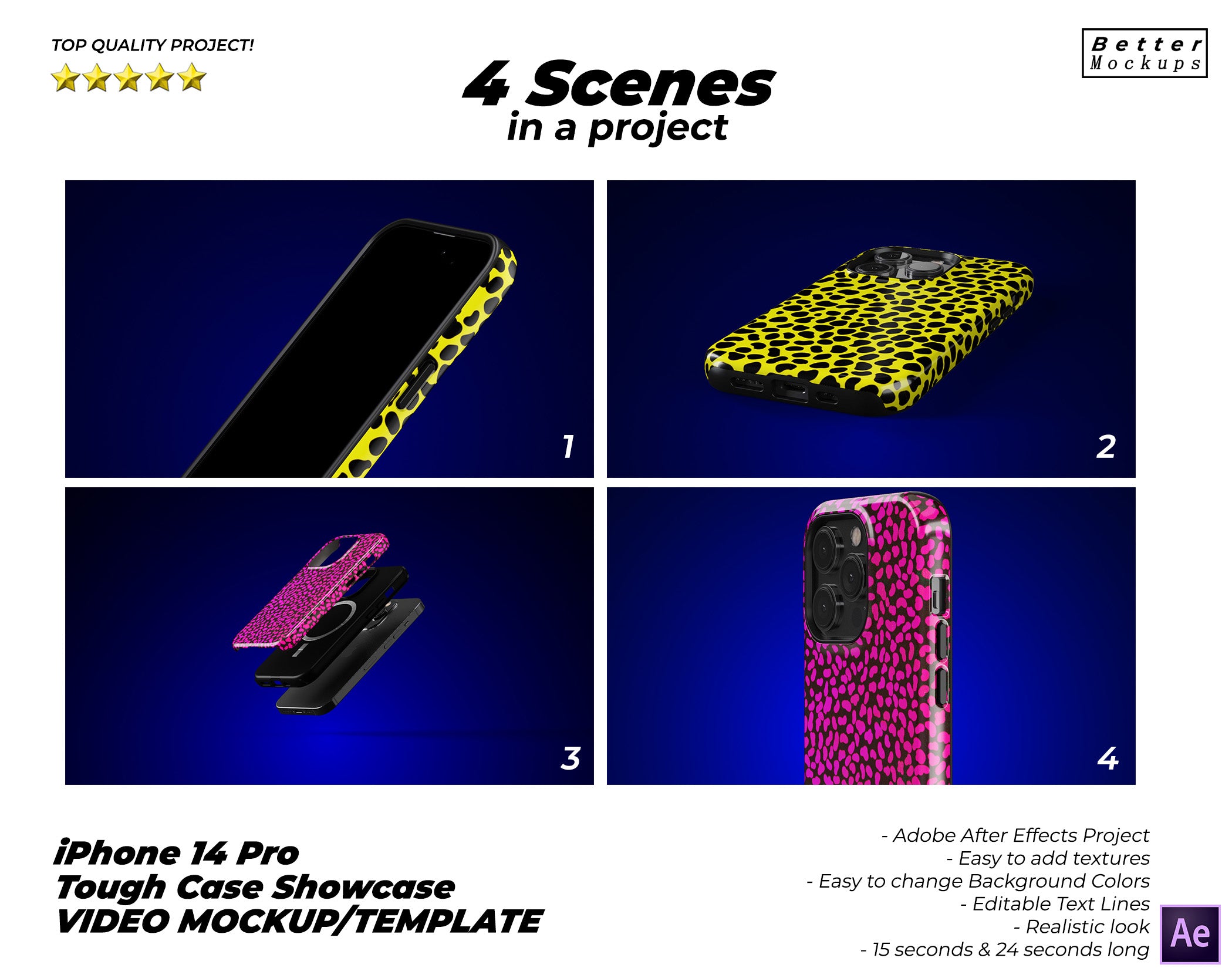 Video Mockup v1 for iPhone 14 Pro Tough Snap Case Showcase – Bettermockups