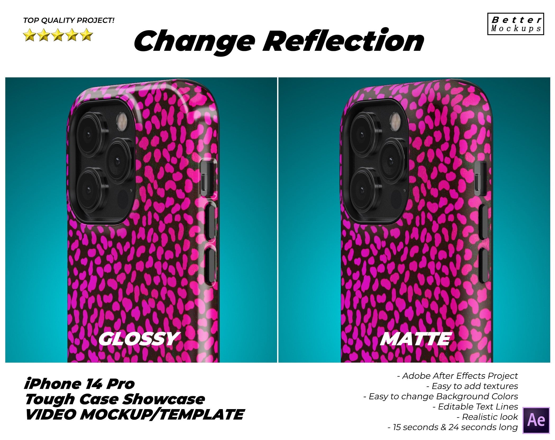 Video Mockup v1 for iPhone 14 Pro Tough Snap Case Showcase – Bettermockups
