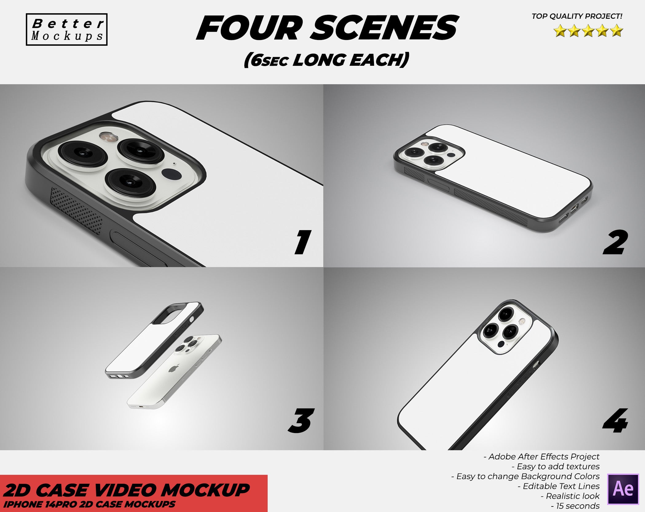 iPhone 14 Pro 2D Case Video Mockup Showcase Project – Bettermockups
