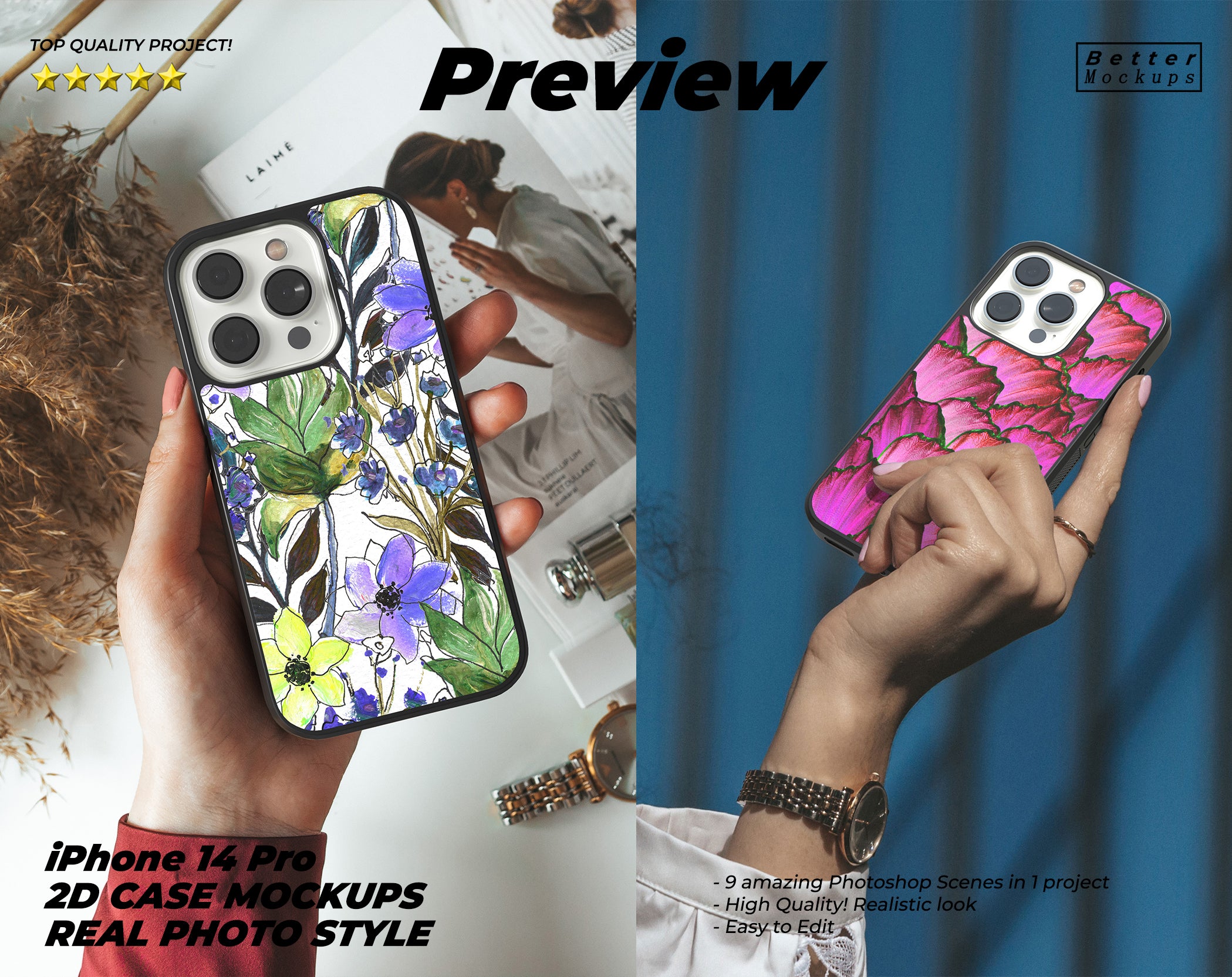 Real Photo 2D Phone Case Mockups for iPhone 15 Pro – Bettermockups
