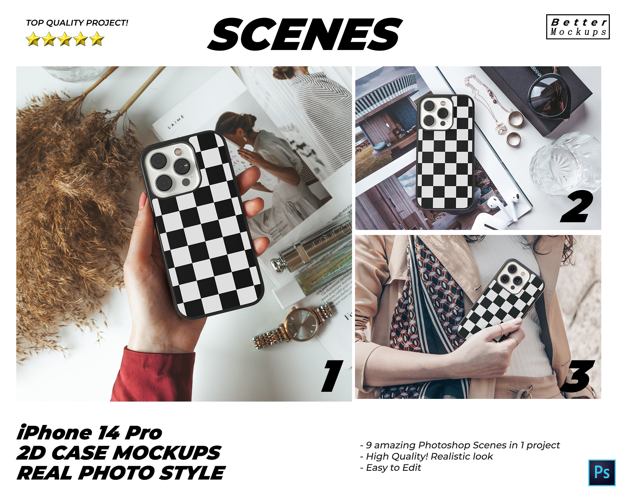 Real Photo 2D Phone Case Mockups for iPhone 15 Pro – Bettermockups