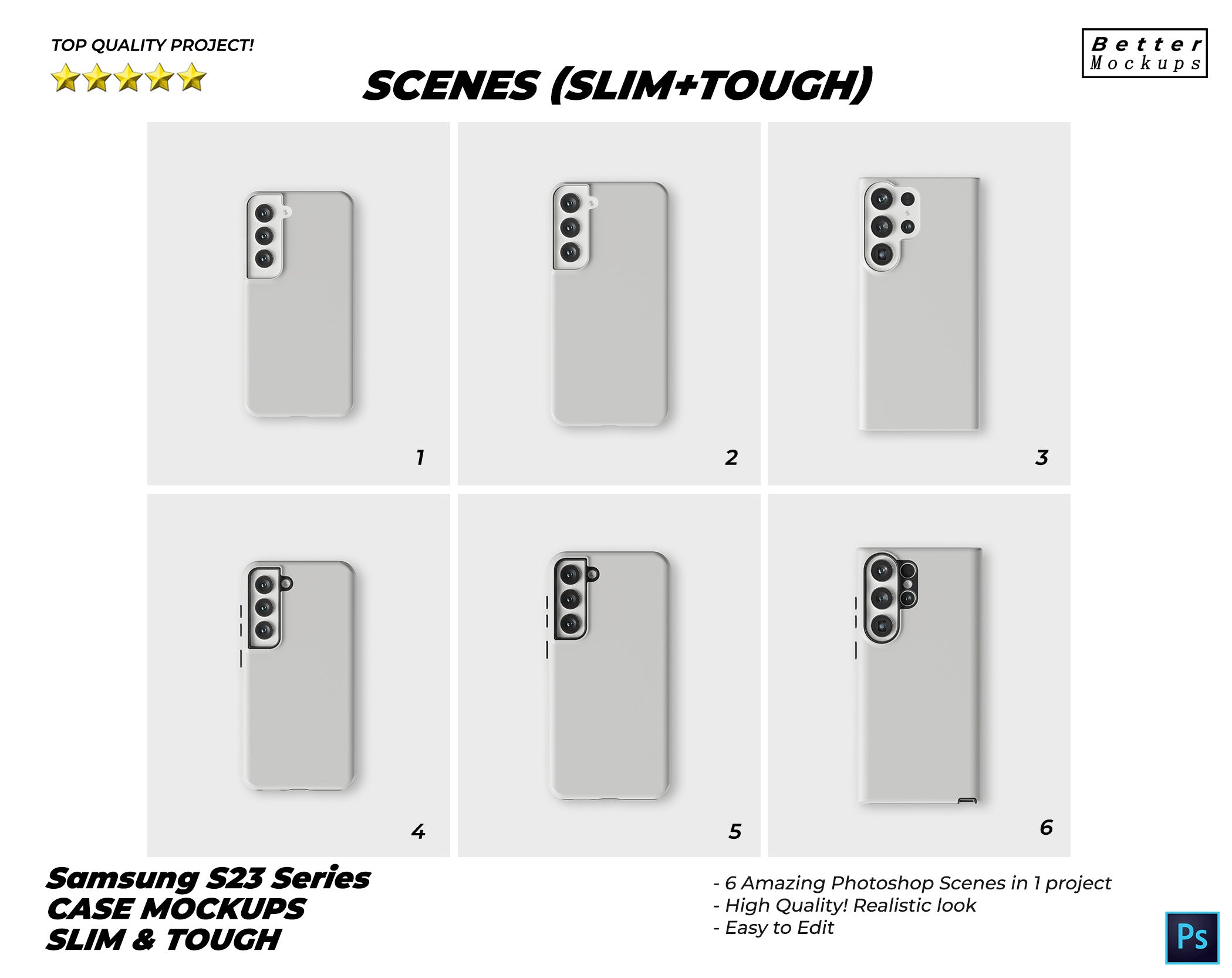 Samsung S23 Series Tough & Snap Slim Cases Mockups – Bettermockups