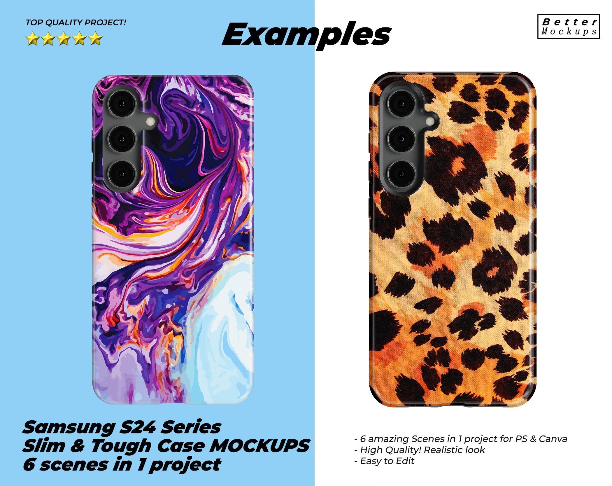 Samsung S24 Series Tough & Snap Slim Cases Mockups, S24 Phone Case Moc ...