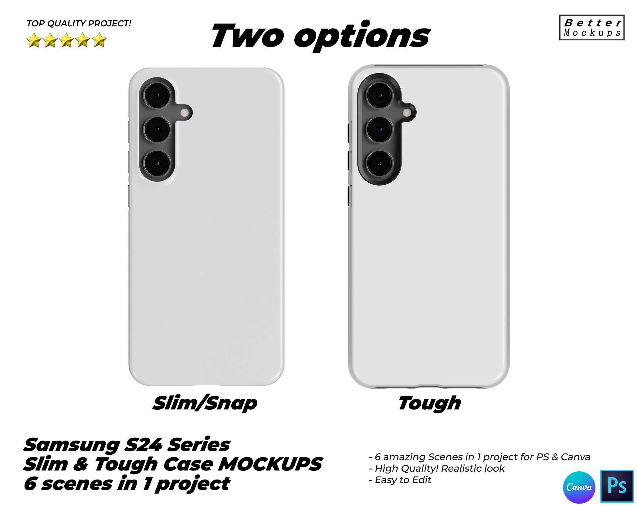 Samsung S24 Series Case Mockup Bundle for Canva – Bettermockups