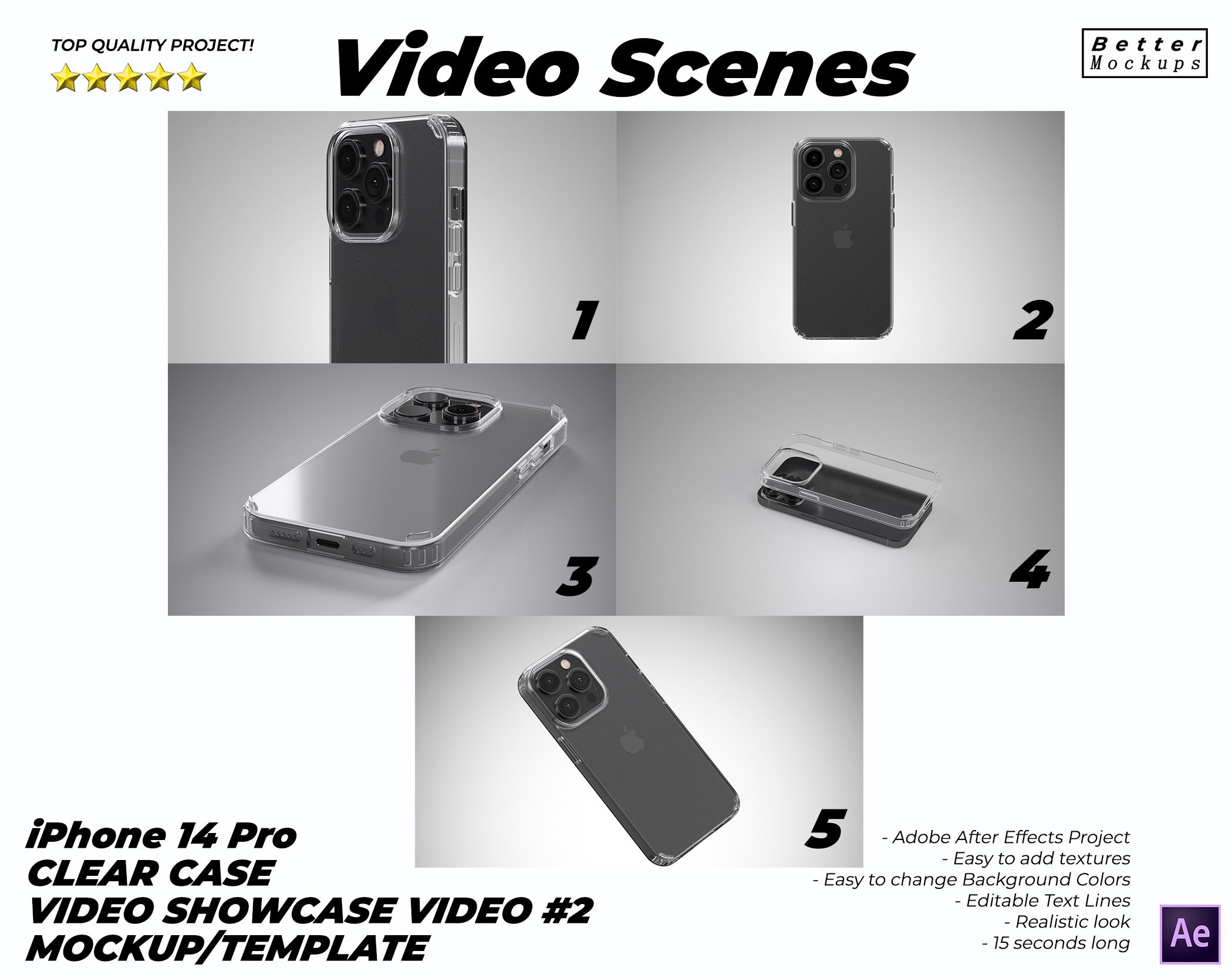 iPhone 14 Pro Clear TPU Case Video Showcase Mockup – Bettermockups