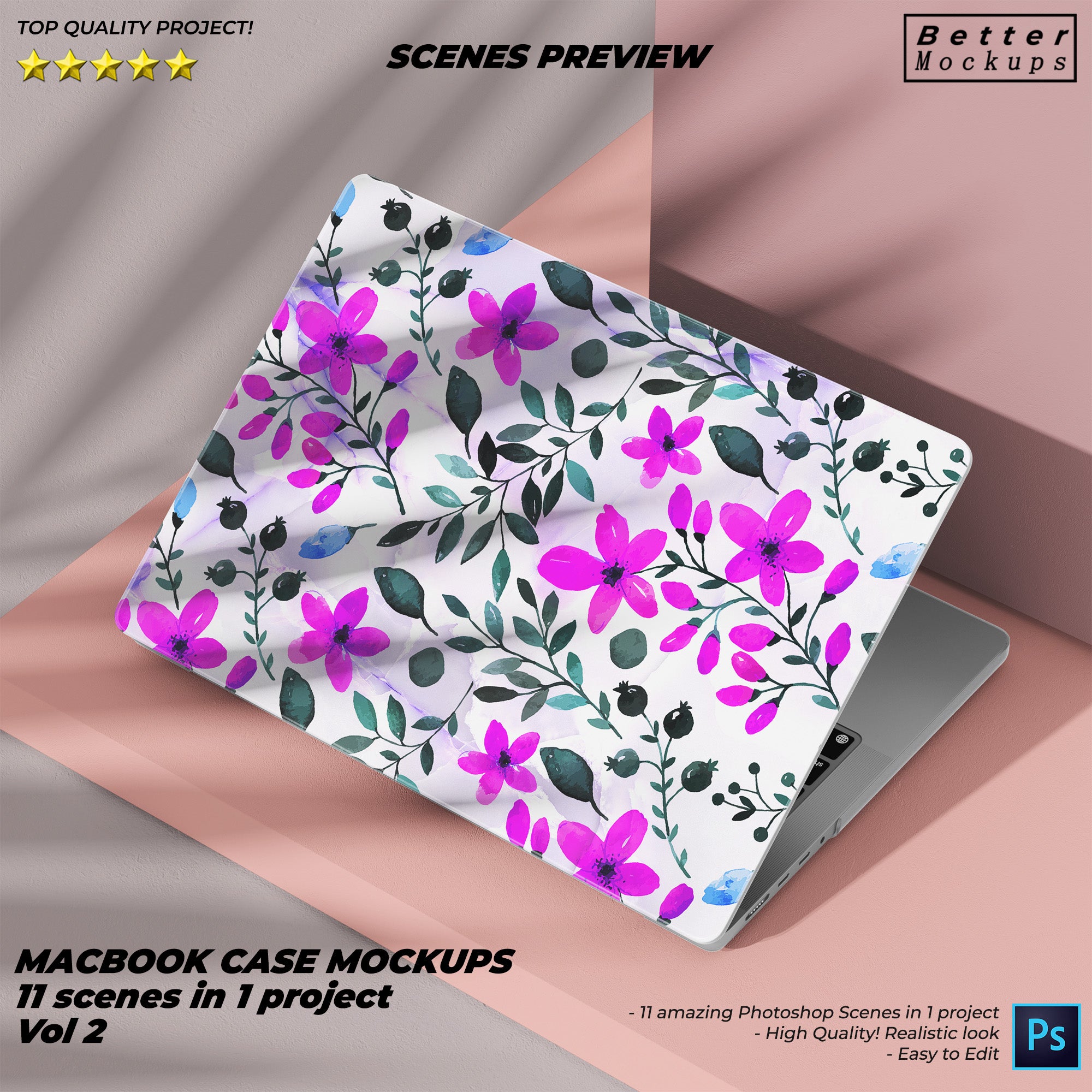 Macbook Case Mockup Vol2 - Podbase Laptop Skin Case Mockup – Bettermockups