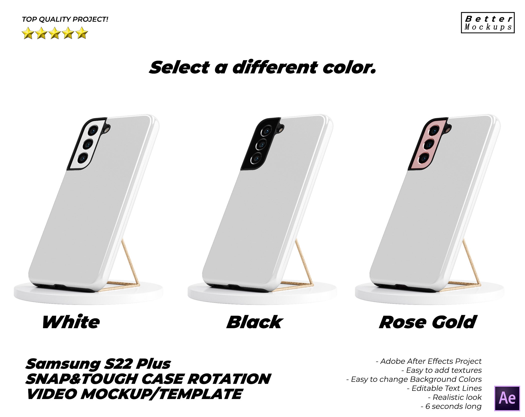 Samsung S22 Tough Snap Case Video Mockup – Bettermockups