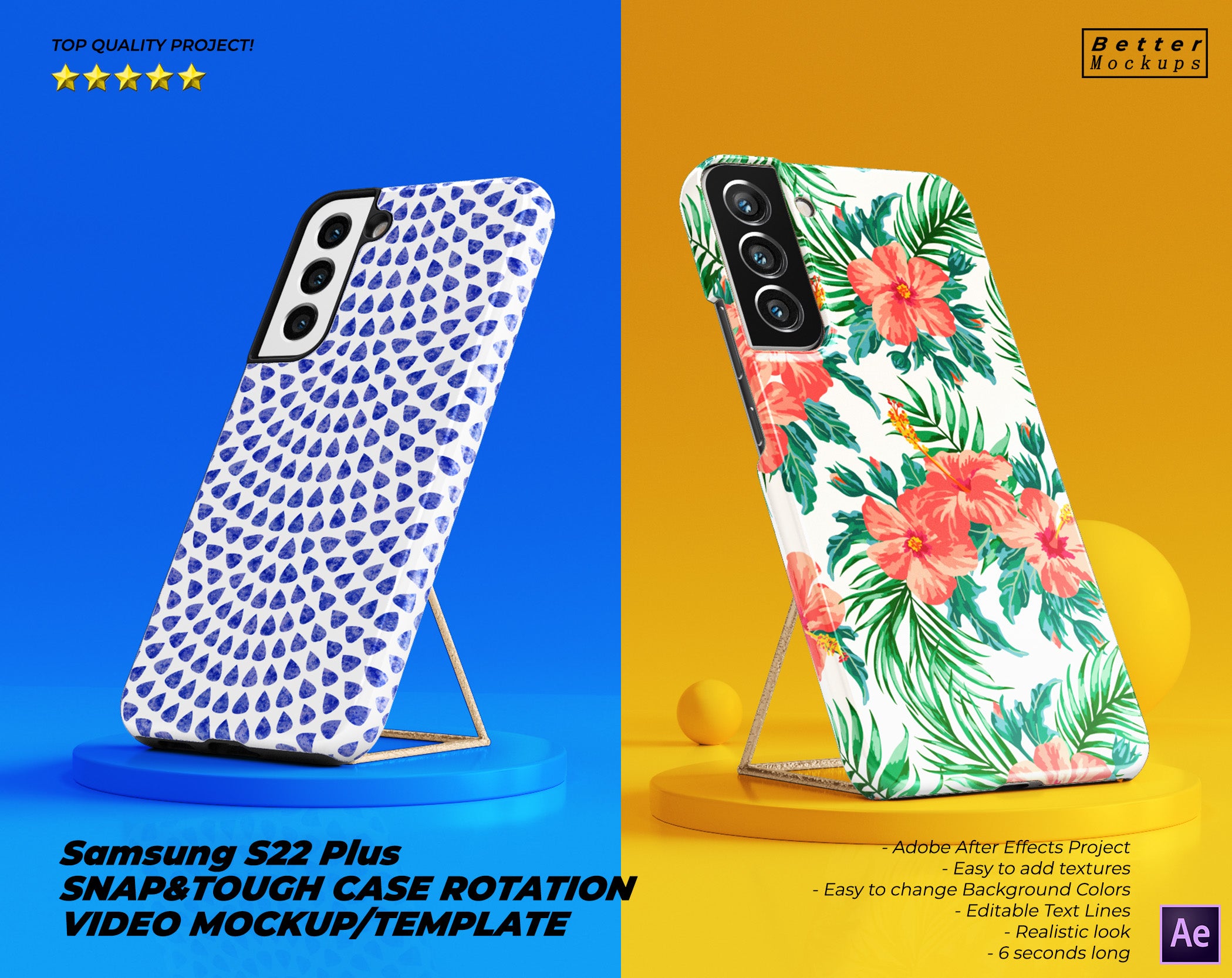 Samsung S22 Tough Snap Case Video Mockup – Bettermockups