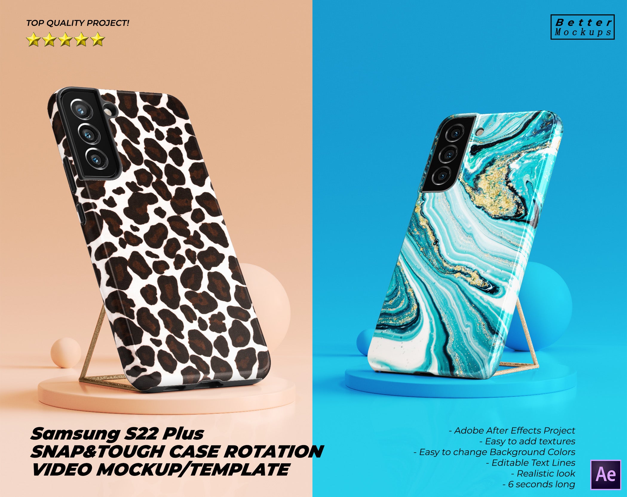 Samsung S22 Tough Snap Case Video Mockup – Bettermockups