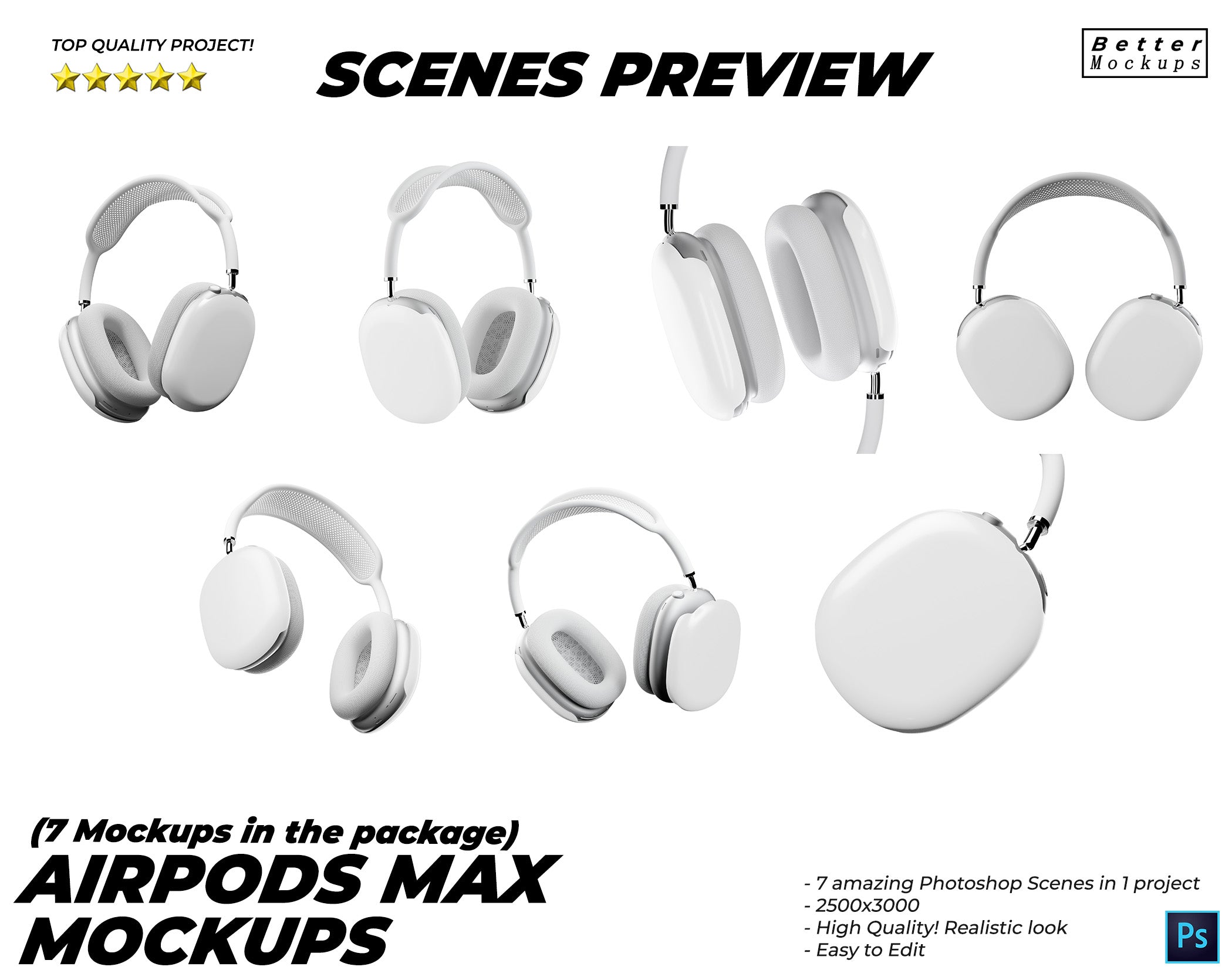 Airpods Max Case Mockups Package 7 Scenes – Bettermockups