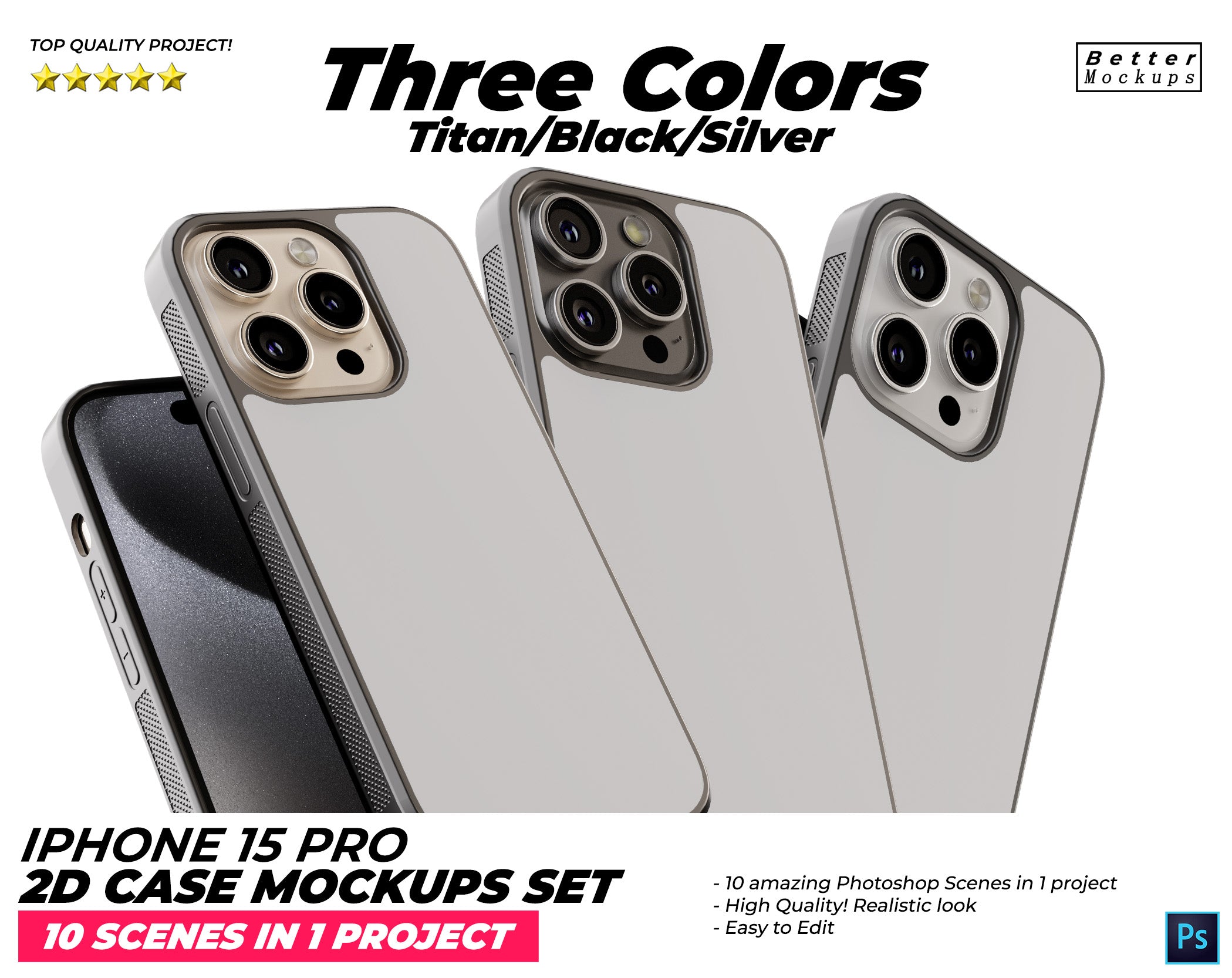 iPhone 15 Pro 2D Case Mockup – Bettermockups