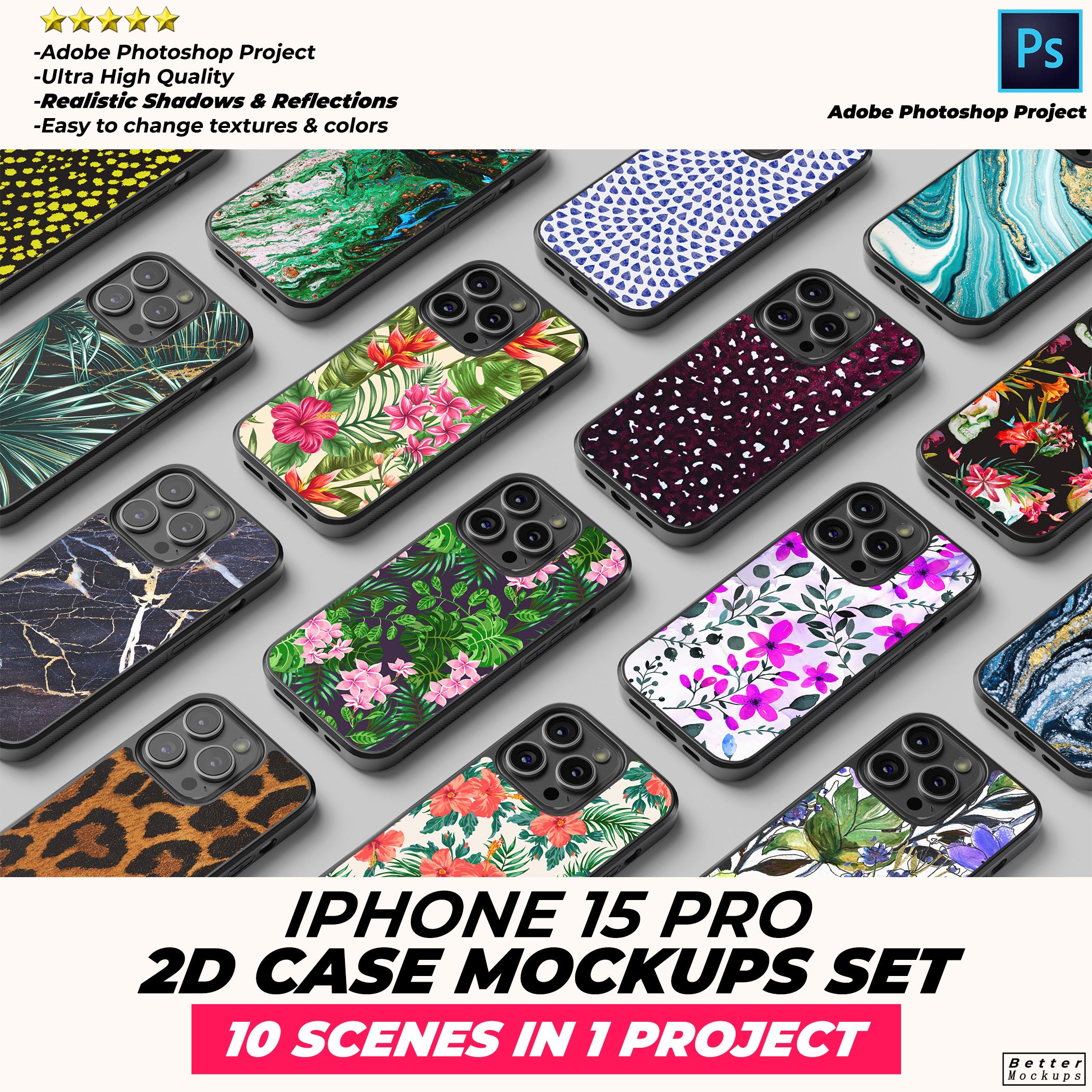 iPhone 15 Pro 2D Case Mockup – Bettermockups