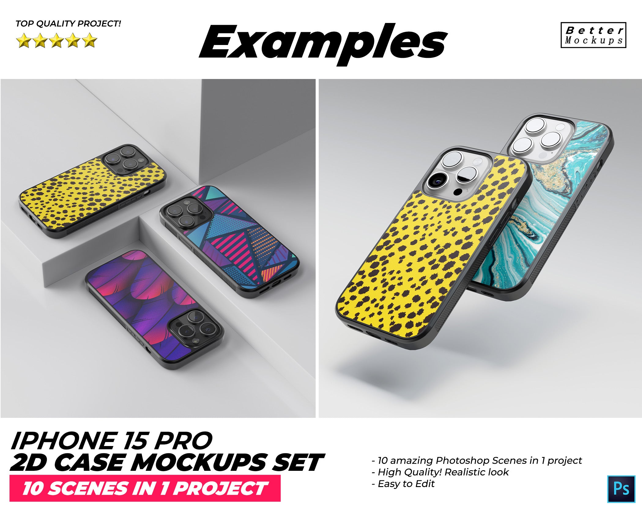 iPhone 15 Pro 2D Case Mockup – Bettermockups