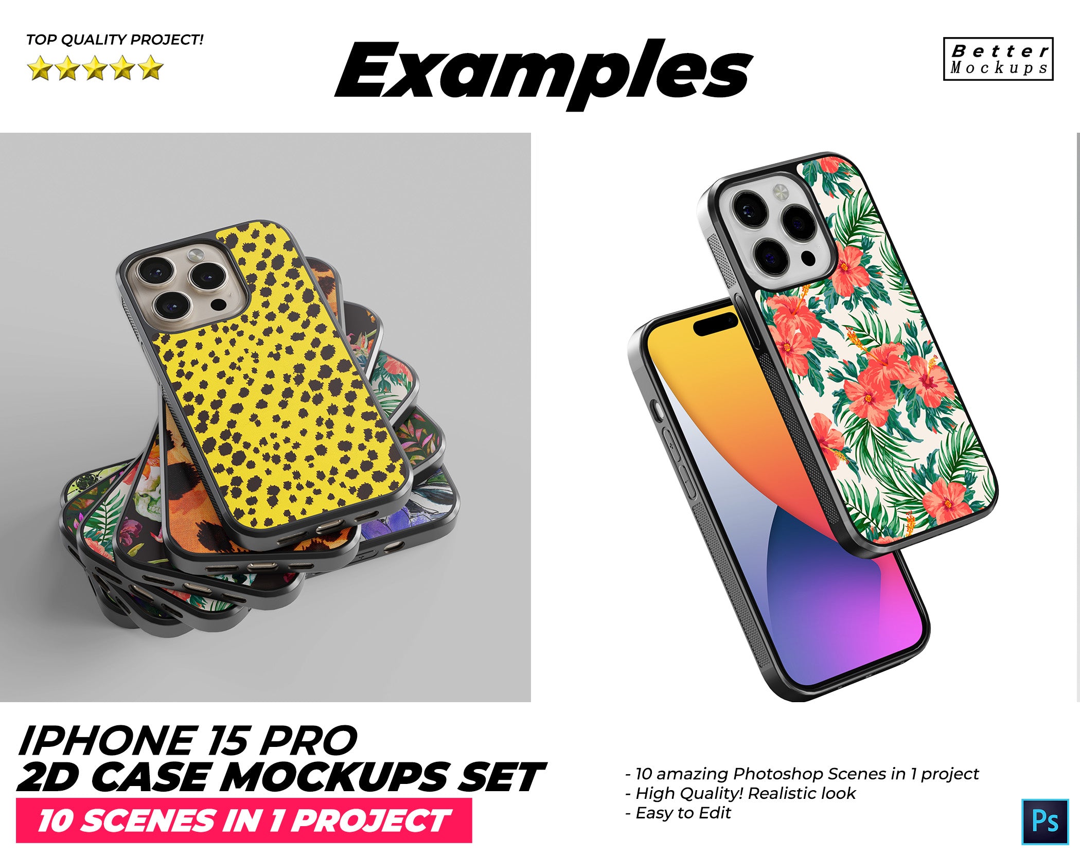 iPhone 15 Pro 2D Case Mockup – Bettermockups