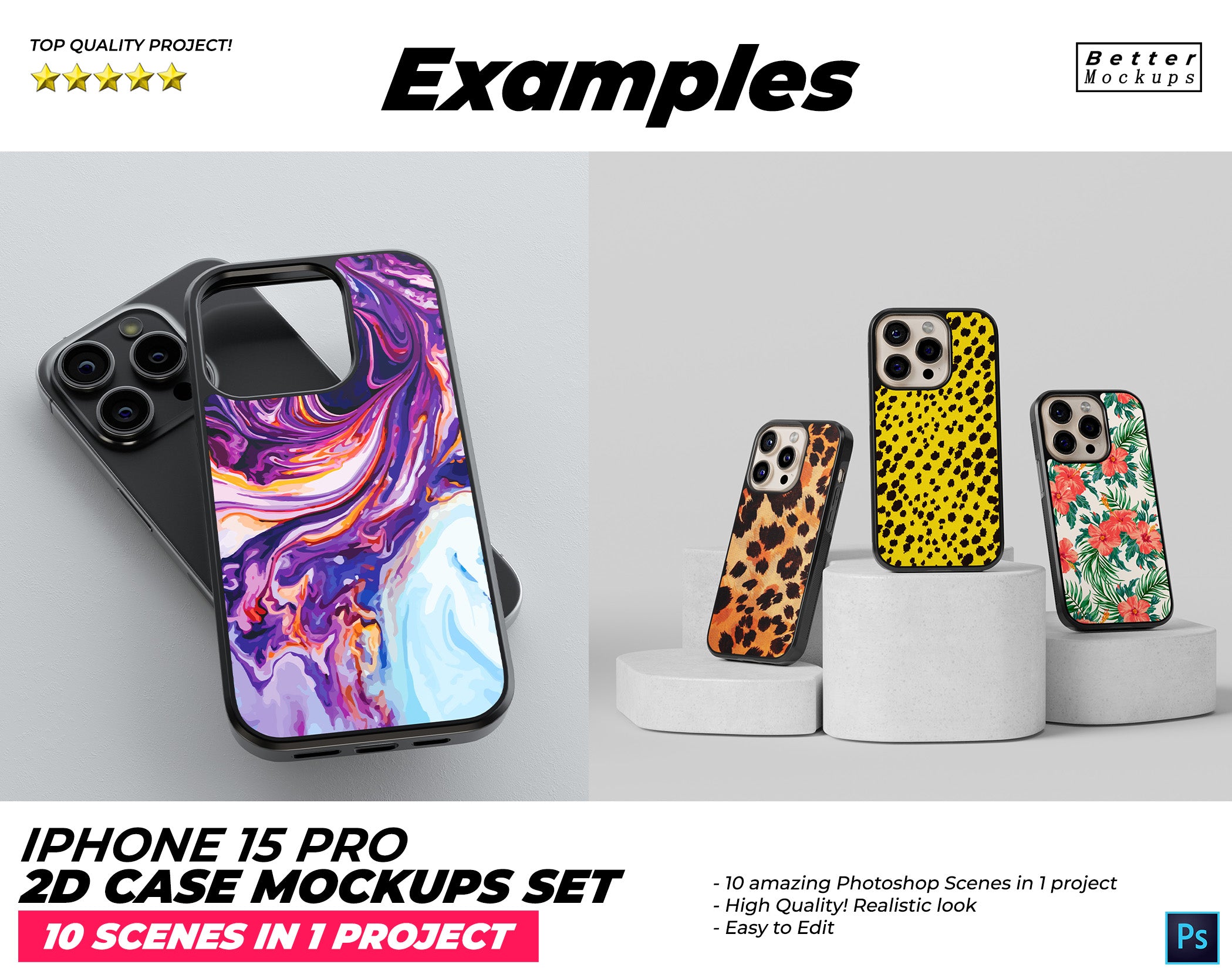 iPhone 15 Pro 2D Case Mockup – Bettermockups