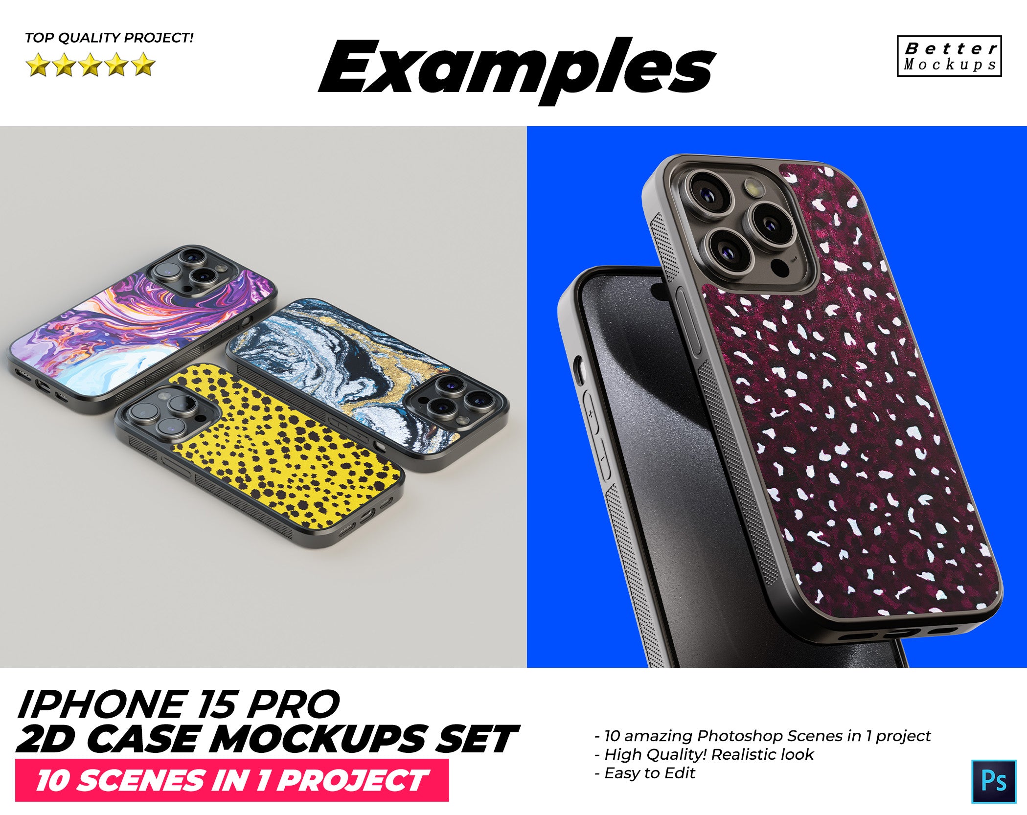 iPhone 15 Pro 2D Case Mockup – Bettermockups