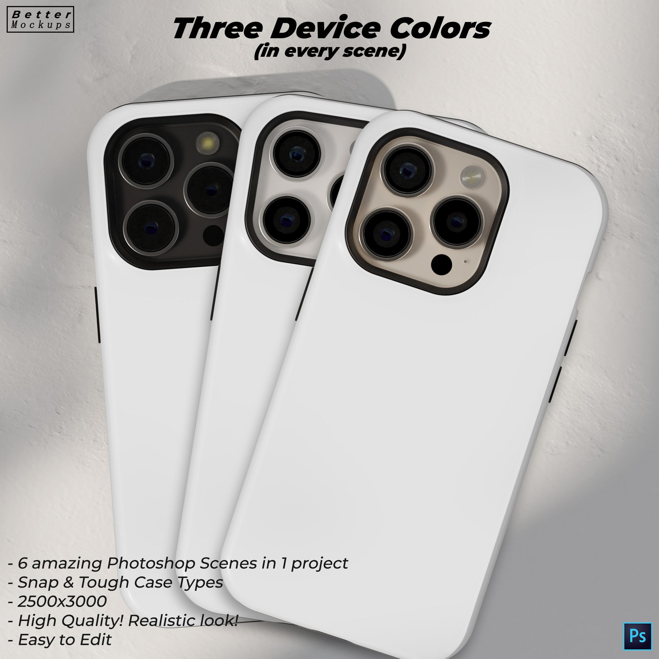 iPhone 15 Snap Tough Case Showcase Mockups – Bettermockups