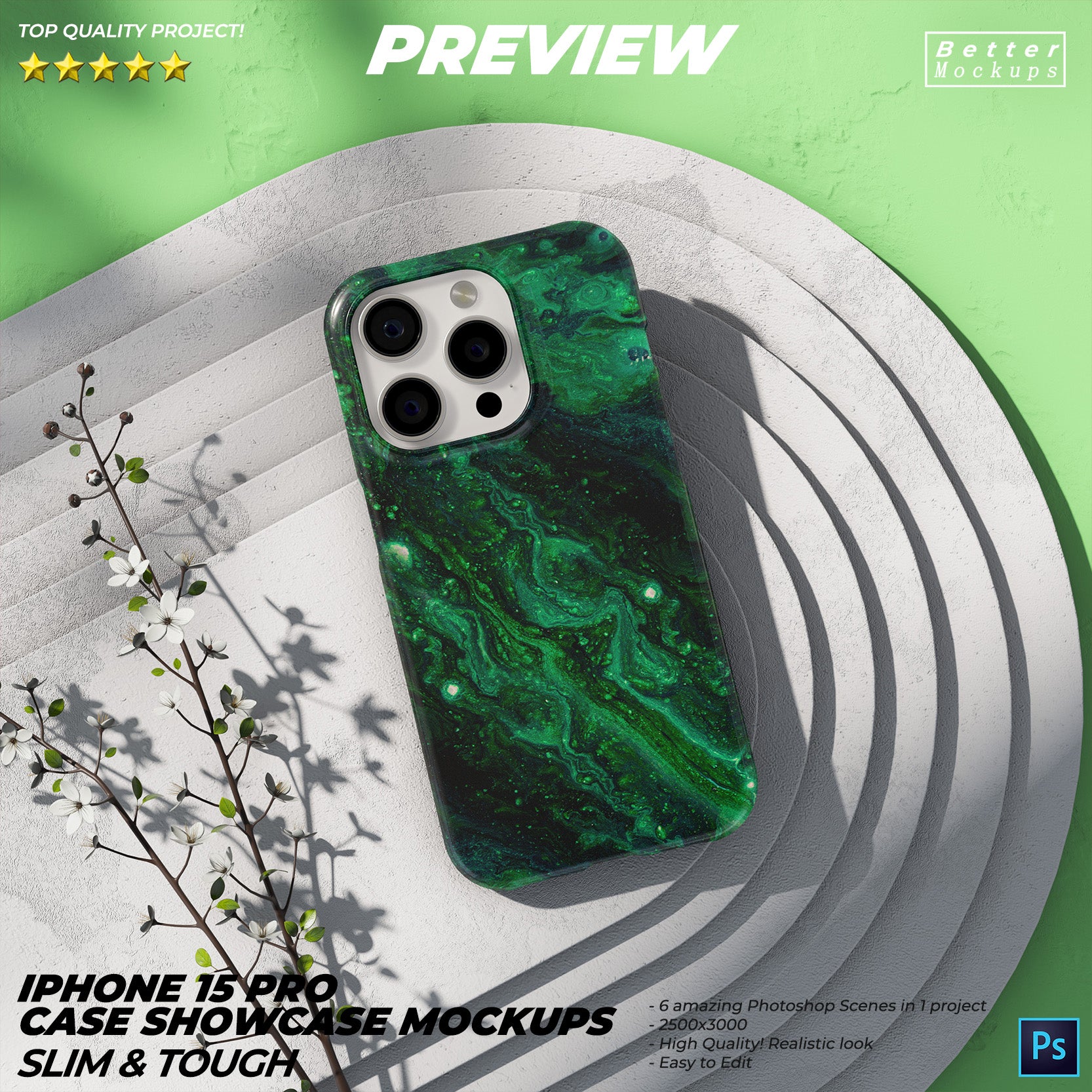 iPhone 15 Snap Tough Case Showcase Mockups – Bettermockups