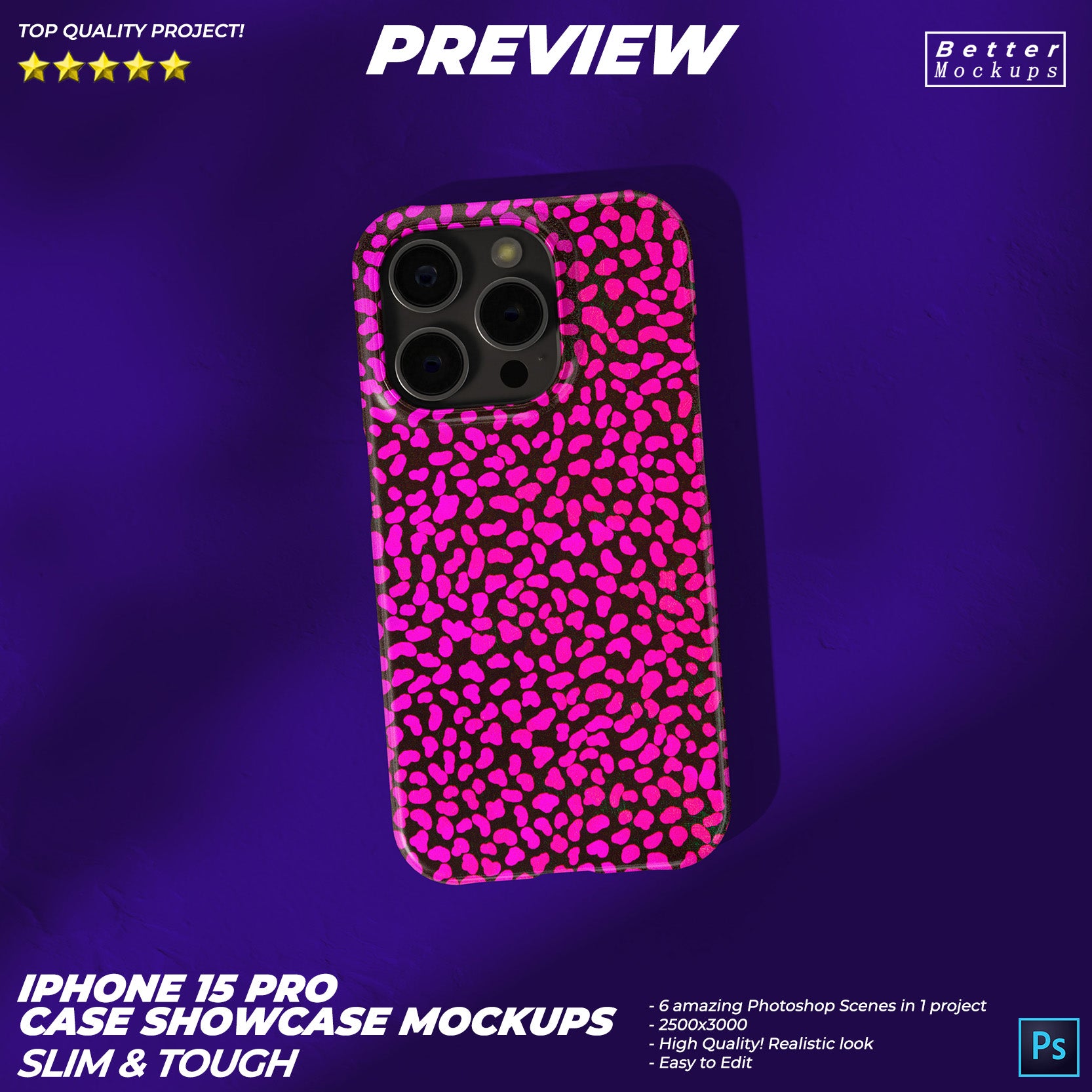 iPhone 15 Snap Tough Case Showcase Mockups – Bettermockups