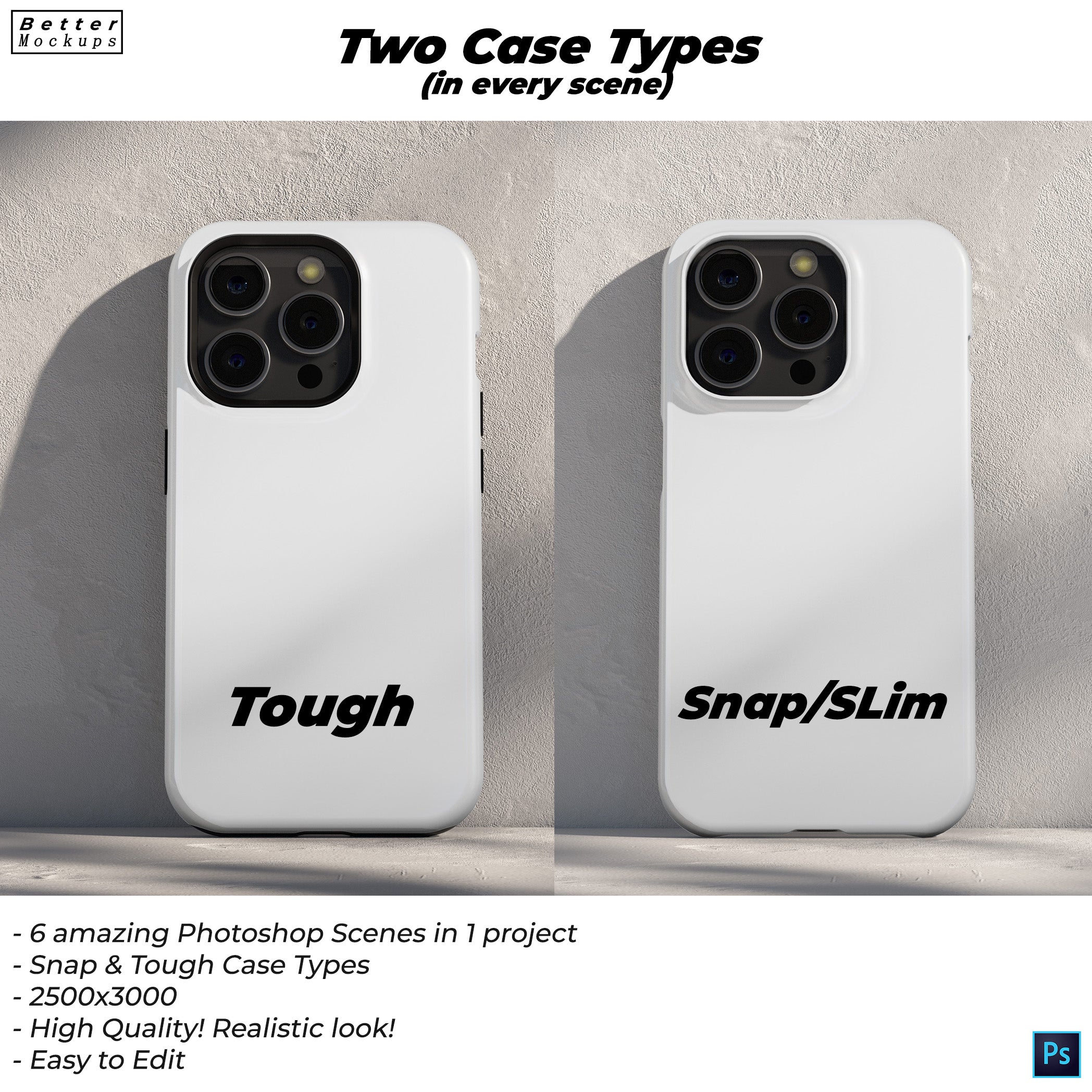 iPhone 15 Snap Tough Case Showcase Mockups – Bettermockups