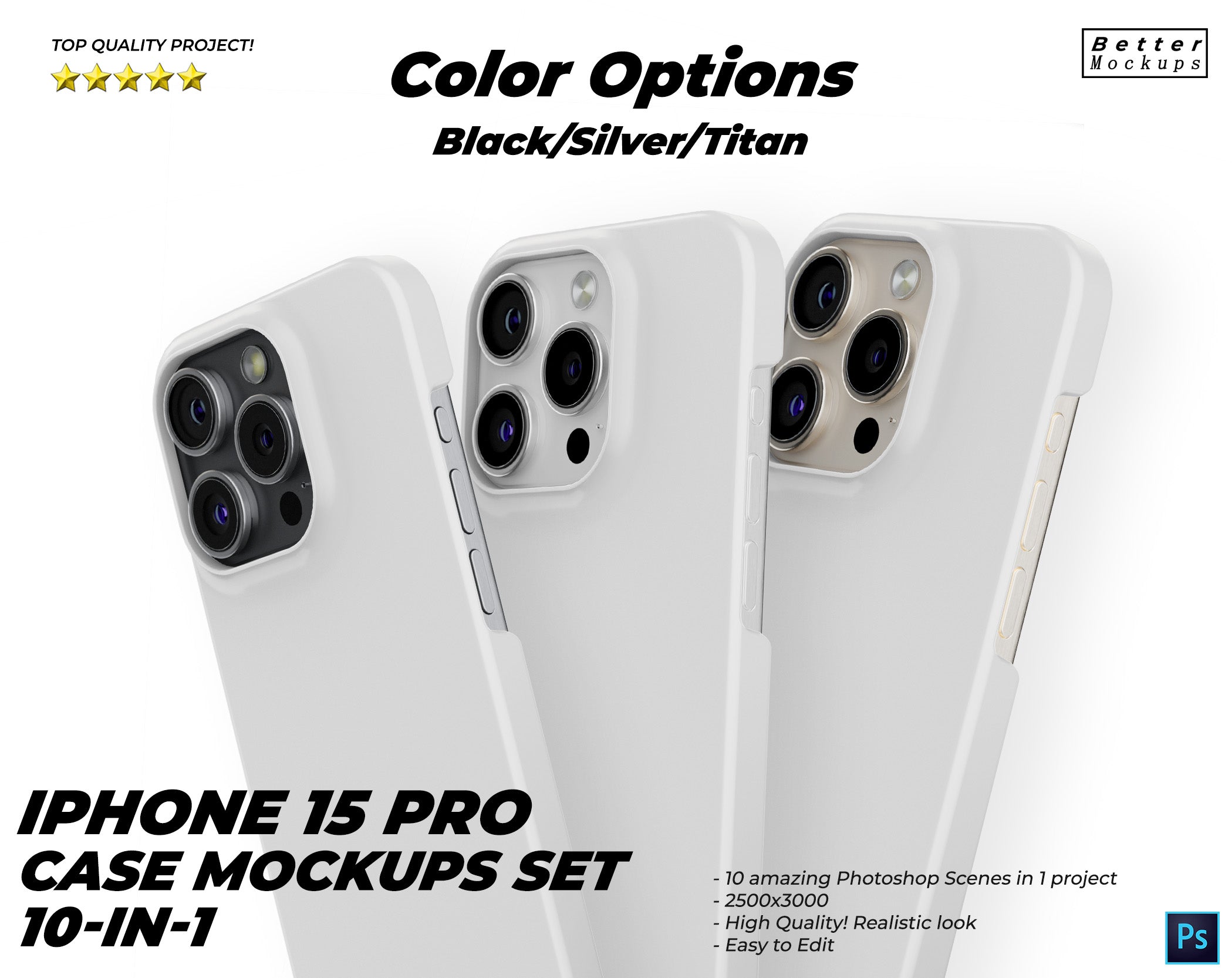 iPhone 15 Pro Snap Tough Case Collection Mockups – Bettermockups