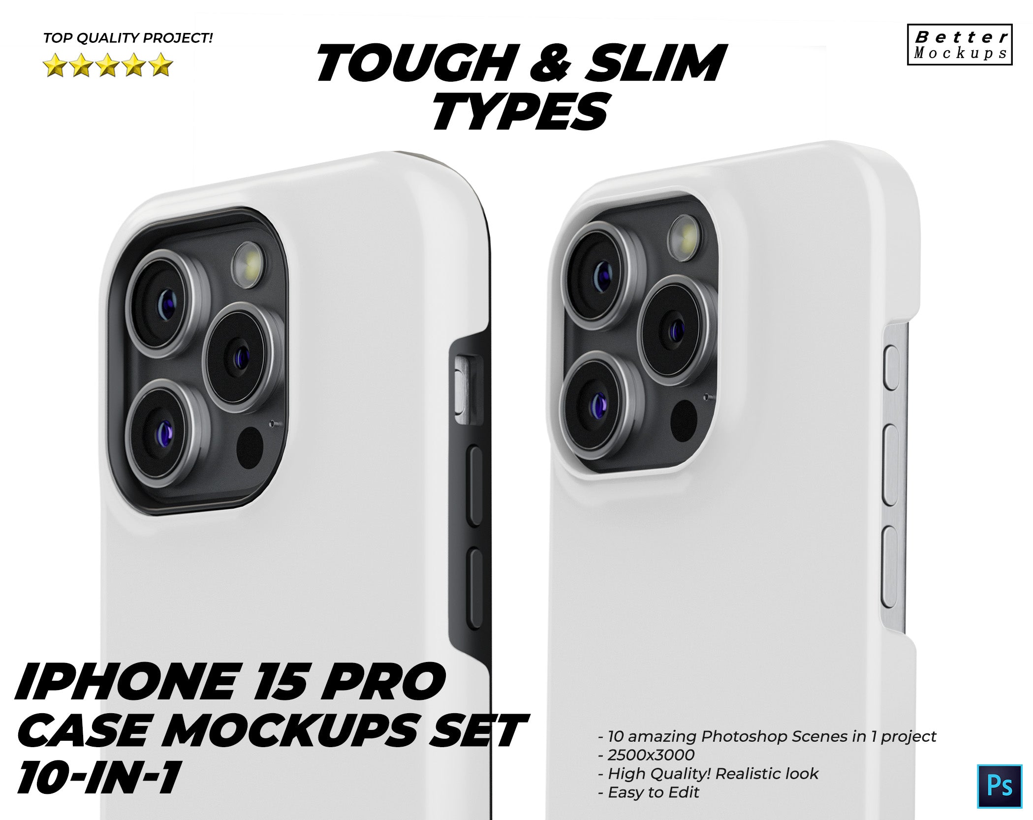 iPhone 15 Pro Snap Tough Case Collection Mockups – Bettermockups