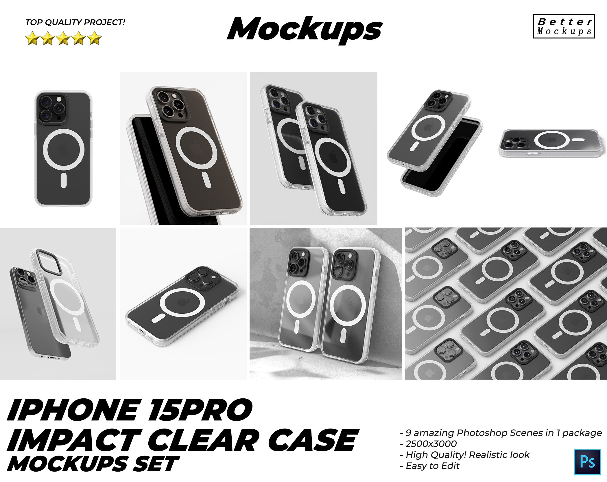 iPhone 15 Pro Impact Case Mockup Magsafe Compatible – Bettermockups