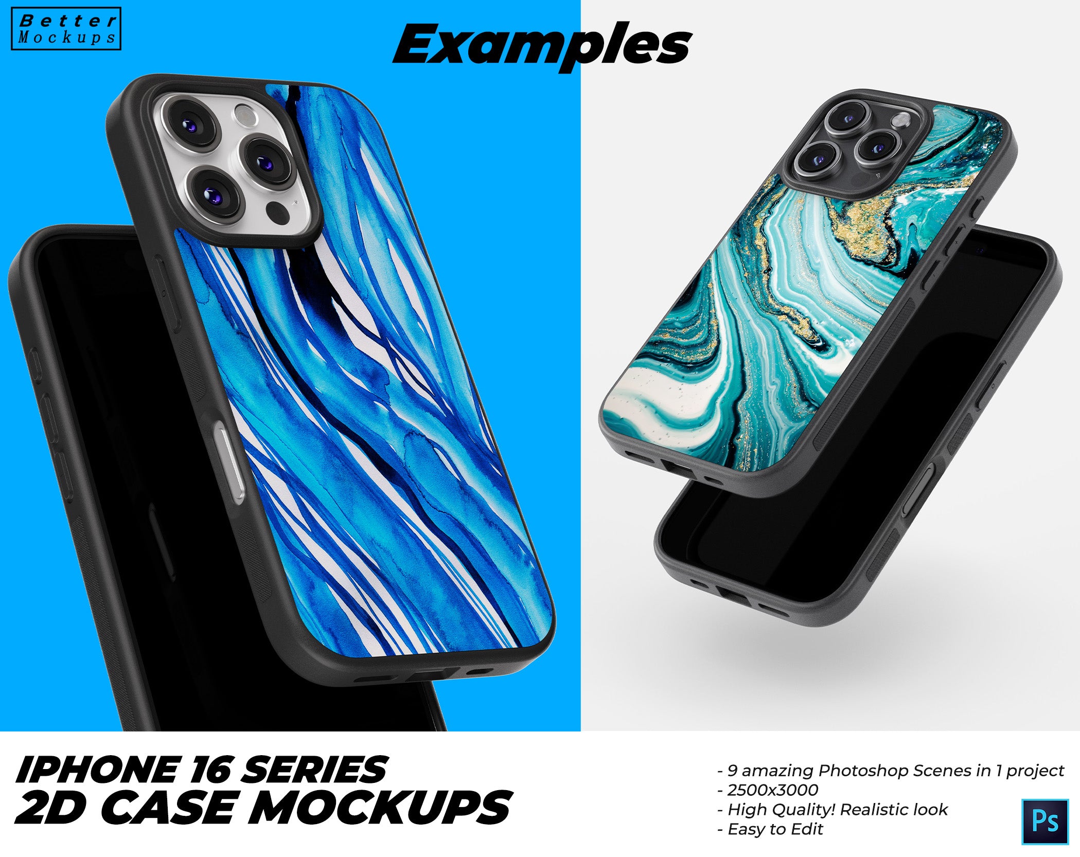 2D Phone Case Mockups for iPhone 16 Pro – Bettermockups