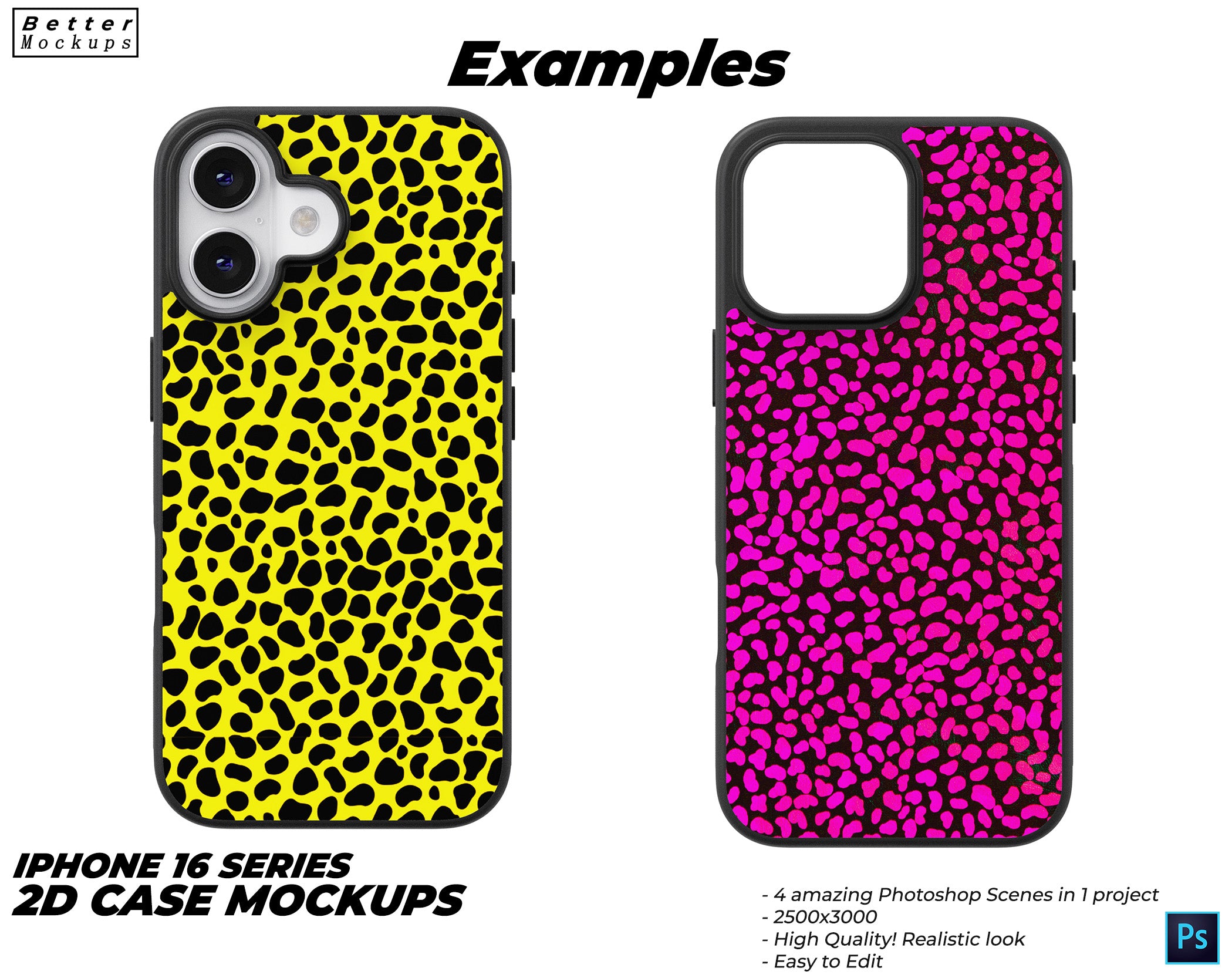 iPhone 16 Series 2D Phone Case Front Mockups – Bettermockups