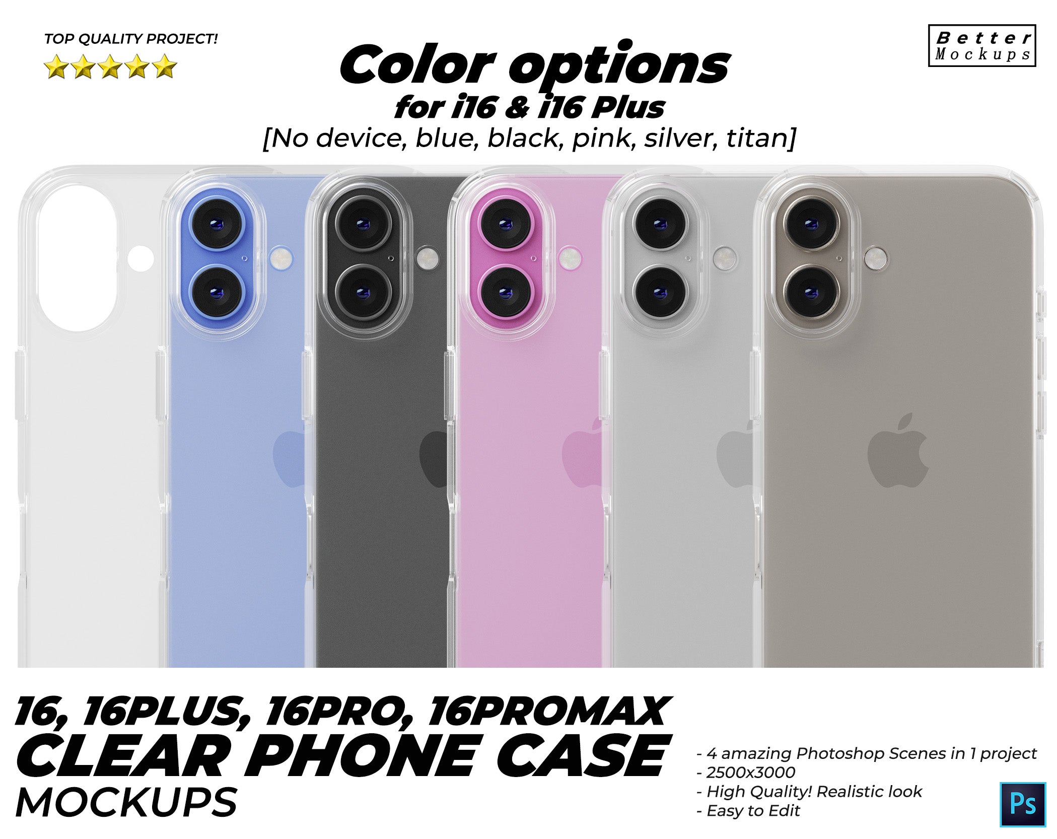 iPhone 16 Series MagSafe Clear TPU Case Mockup – Bettermockups