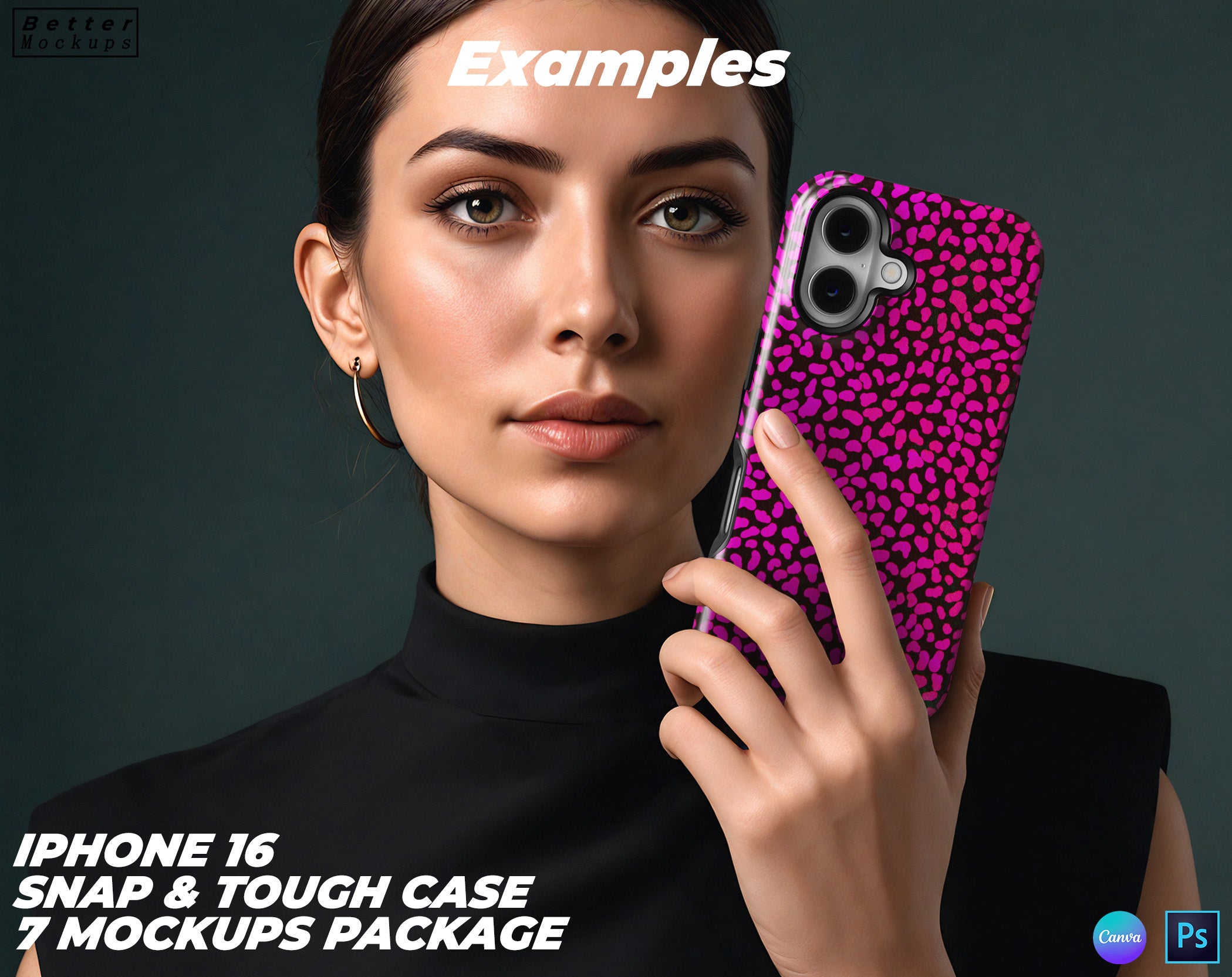 Solid Women iPhone 16 Phone Case Mockups -Tough Snap Phone Case Mockup ...