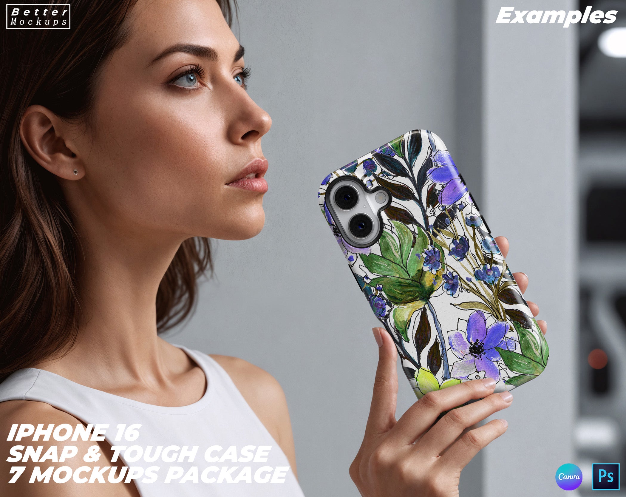 Solid Women iPhone 16 Phone Case Mockups -Tough Snap Phone Case Mockup ...