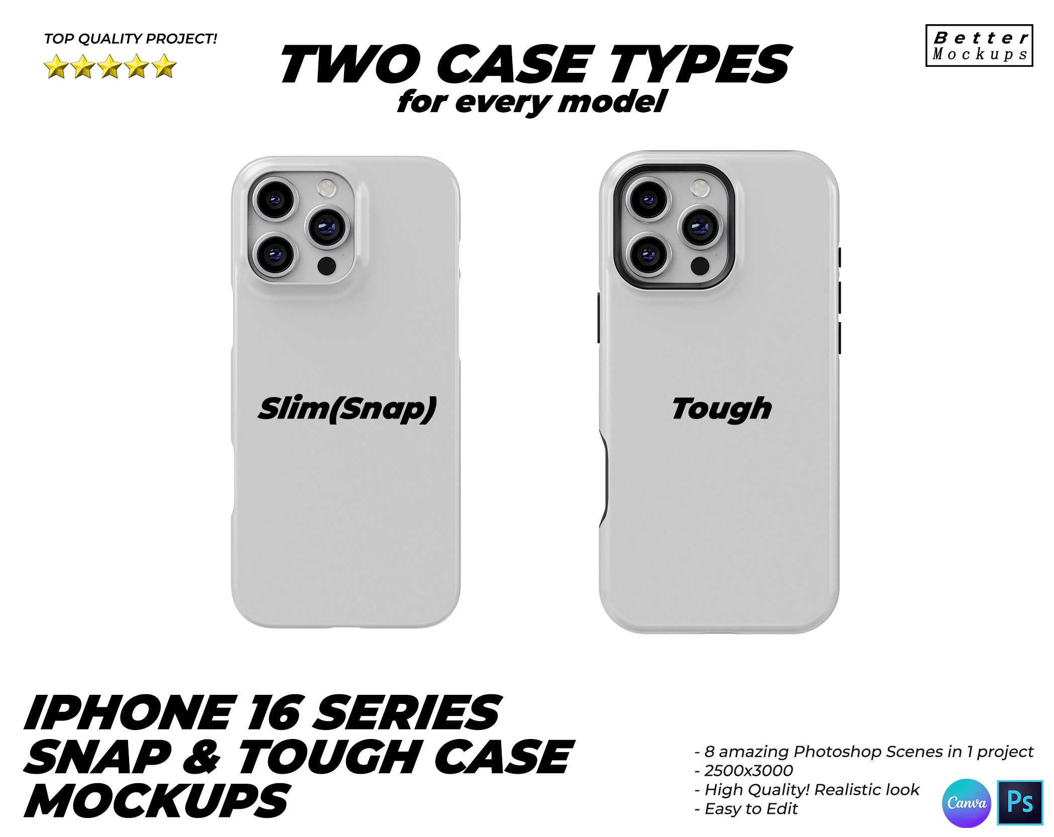 iPhone 16 Series Phone Case Front Mockups – Bettermockups