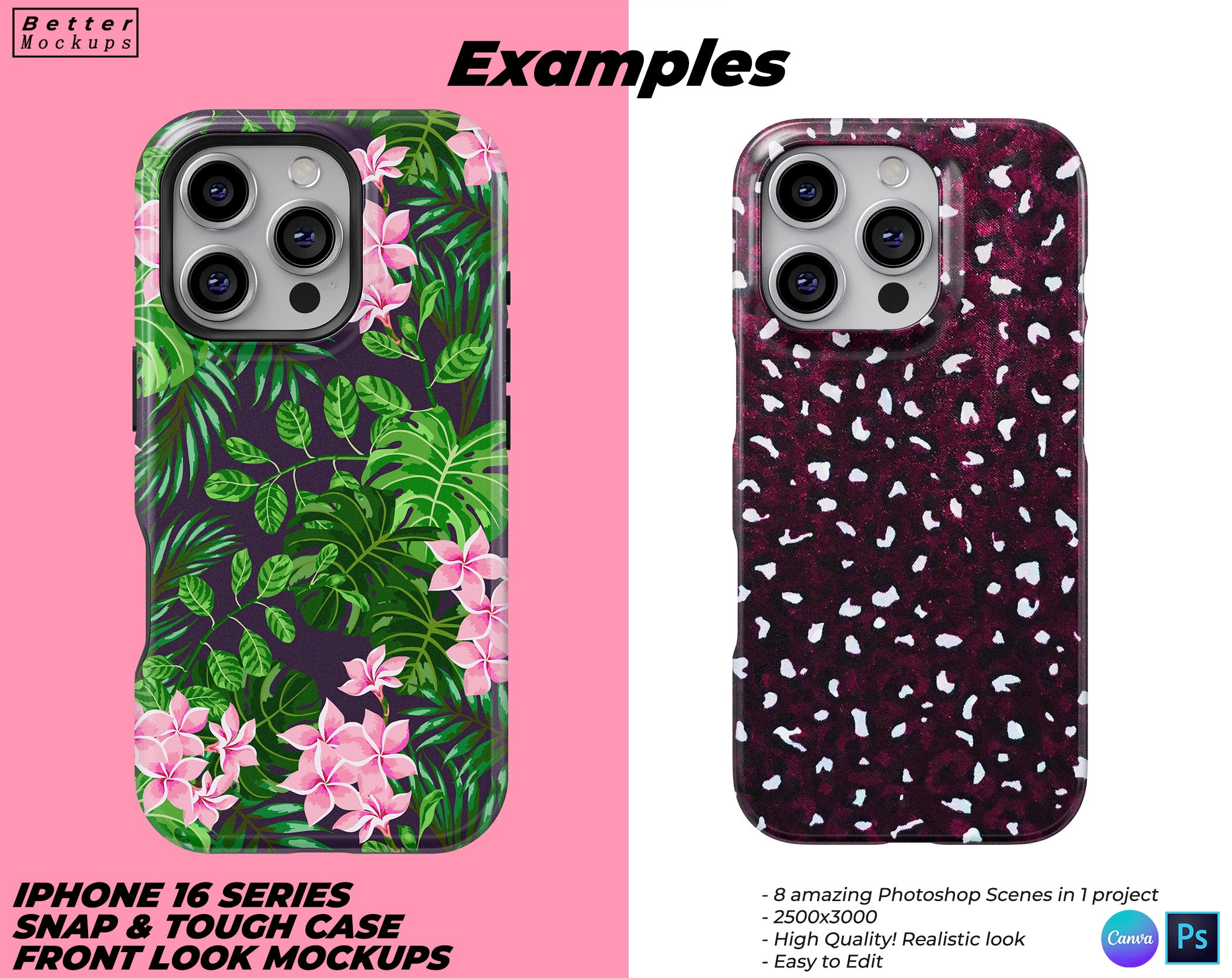 iPhone 16 Series Phone Case Front Mockups – Bettermockups