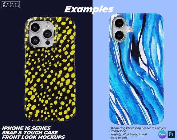 iPhone 16 Series Phone Case Front Mockups – Bettermockups