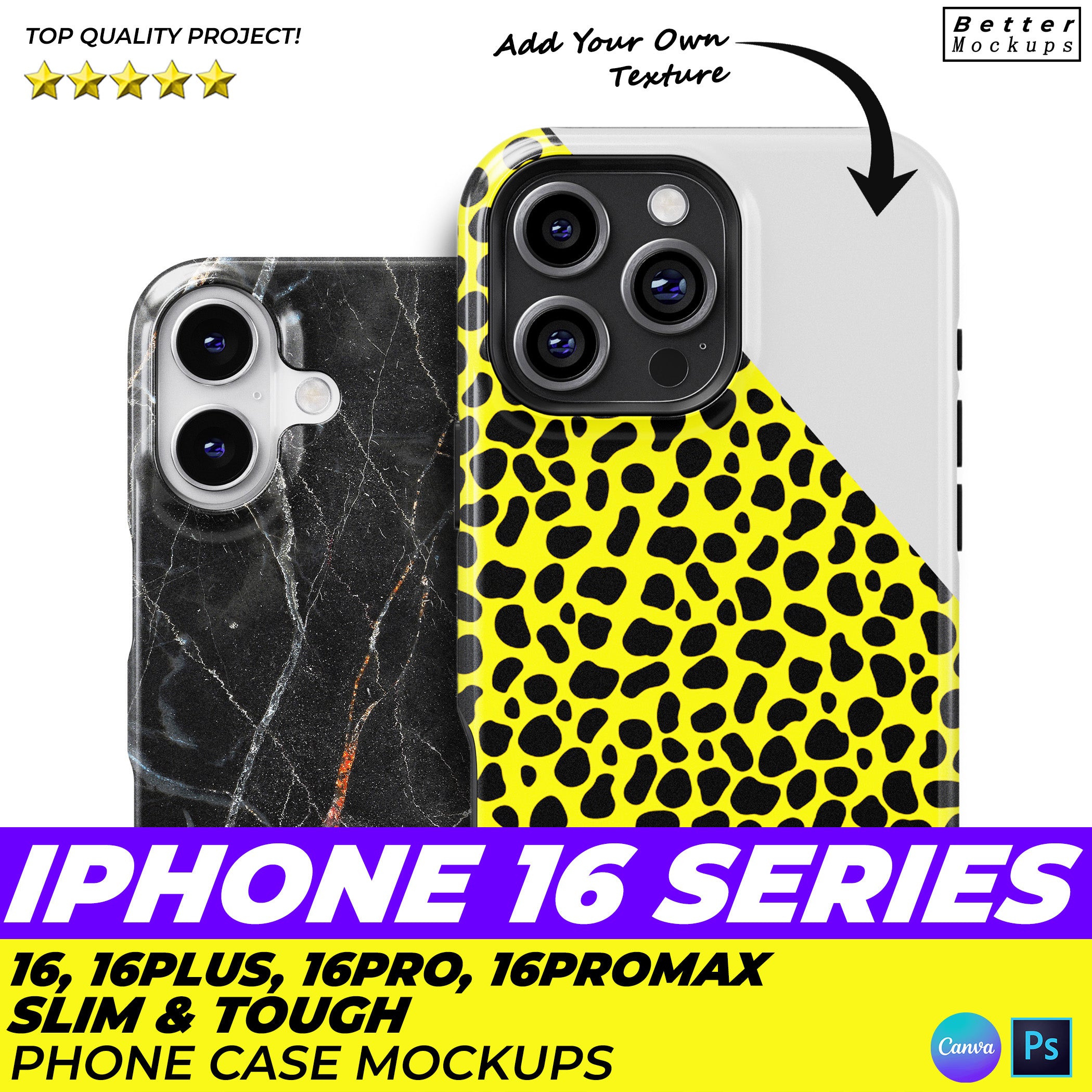 iPhone 16 Series Phone Case Front Mockups – Bettermockups