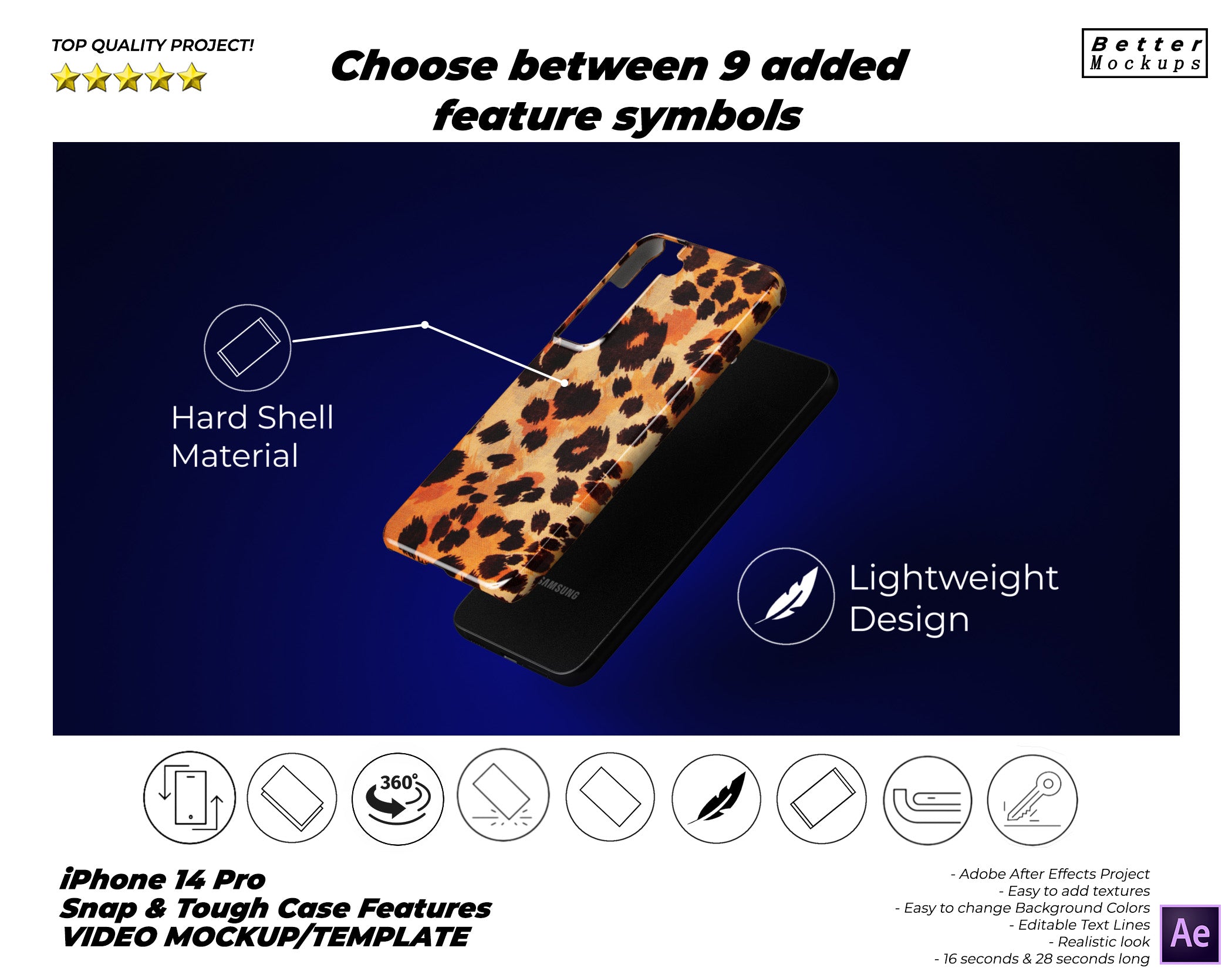 Samsung S23 Plus Tough Snap Case Features Video Mockup – Bettermockups