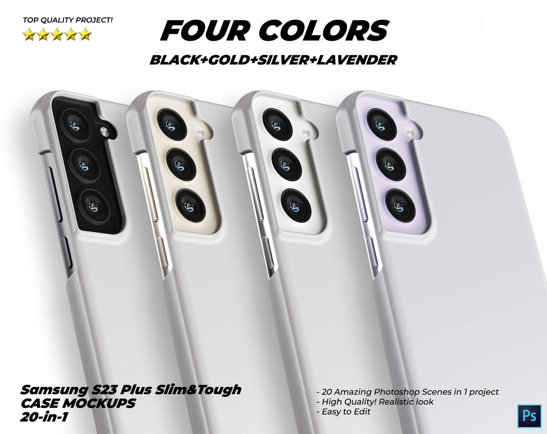 Samsung S23 Plus Tough & Snap Slim Cases Mockups – Bettermockups